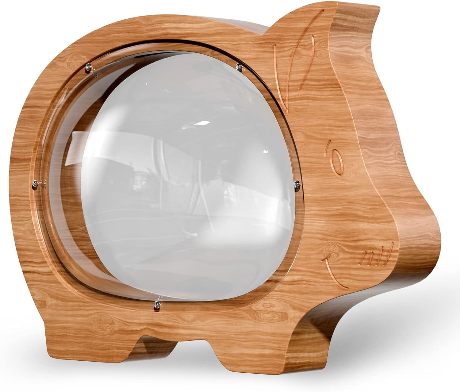 Sulevalt Wooden Piggy Bank, Large Coin Bank with Clear Acrylic Window ...