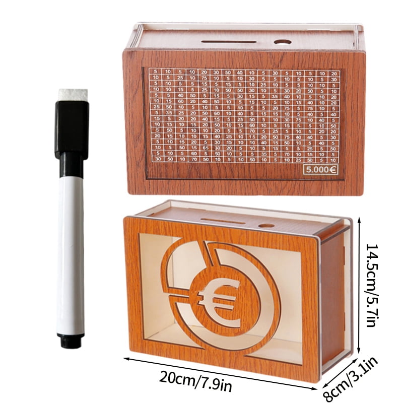 Wooden Piggy Banks 3000/5000/10000 Euro Money Box Retro Reusable ...