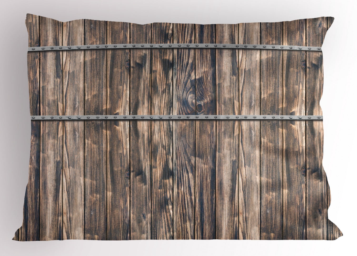 Wooden Pillow Sham Rustic Wooden Long Farmhouse Themed Planks with ...