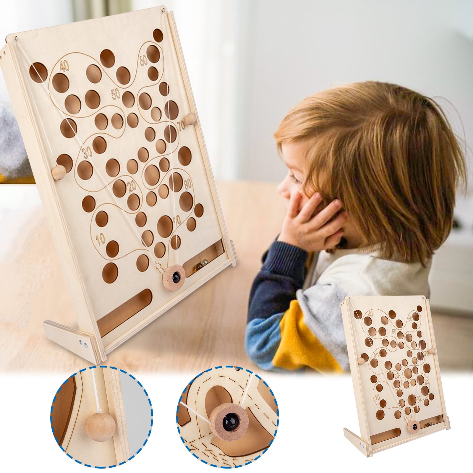 Wooden Pinball Toys Kids Toys Game Machine Toddler Toy Hand-eye Toys ...