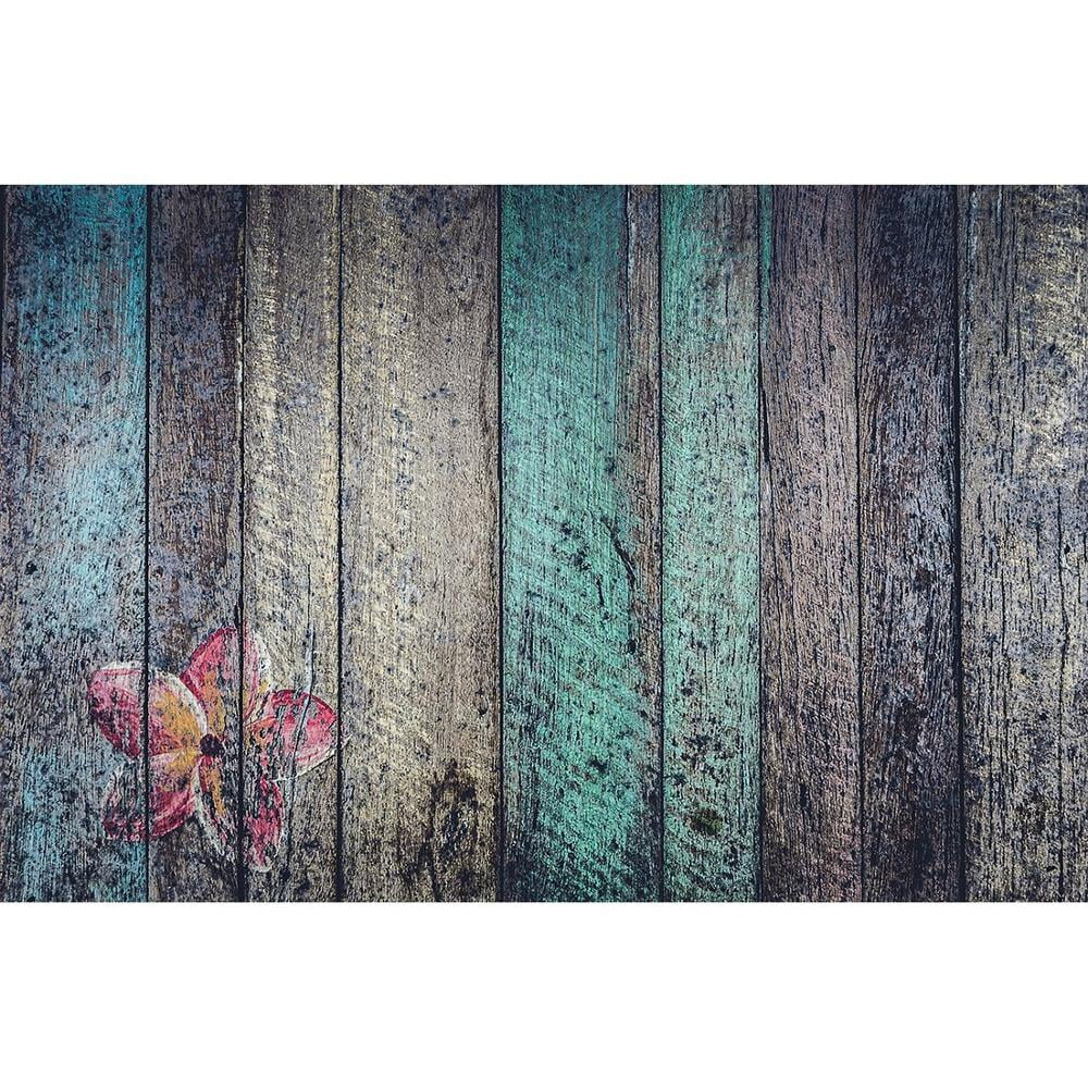 Wooden Plank Flower Photo Background Computer Printed Photography ...
