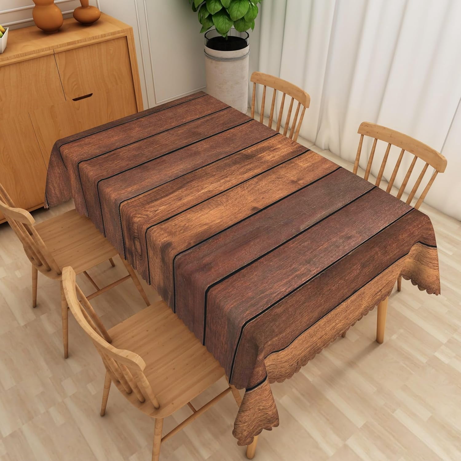 Wooden Plank Tablecloth,60x90 Inch Vintage Western Country Style ...