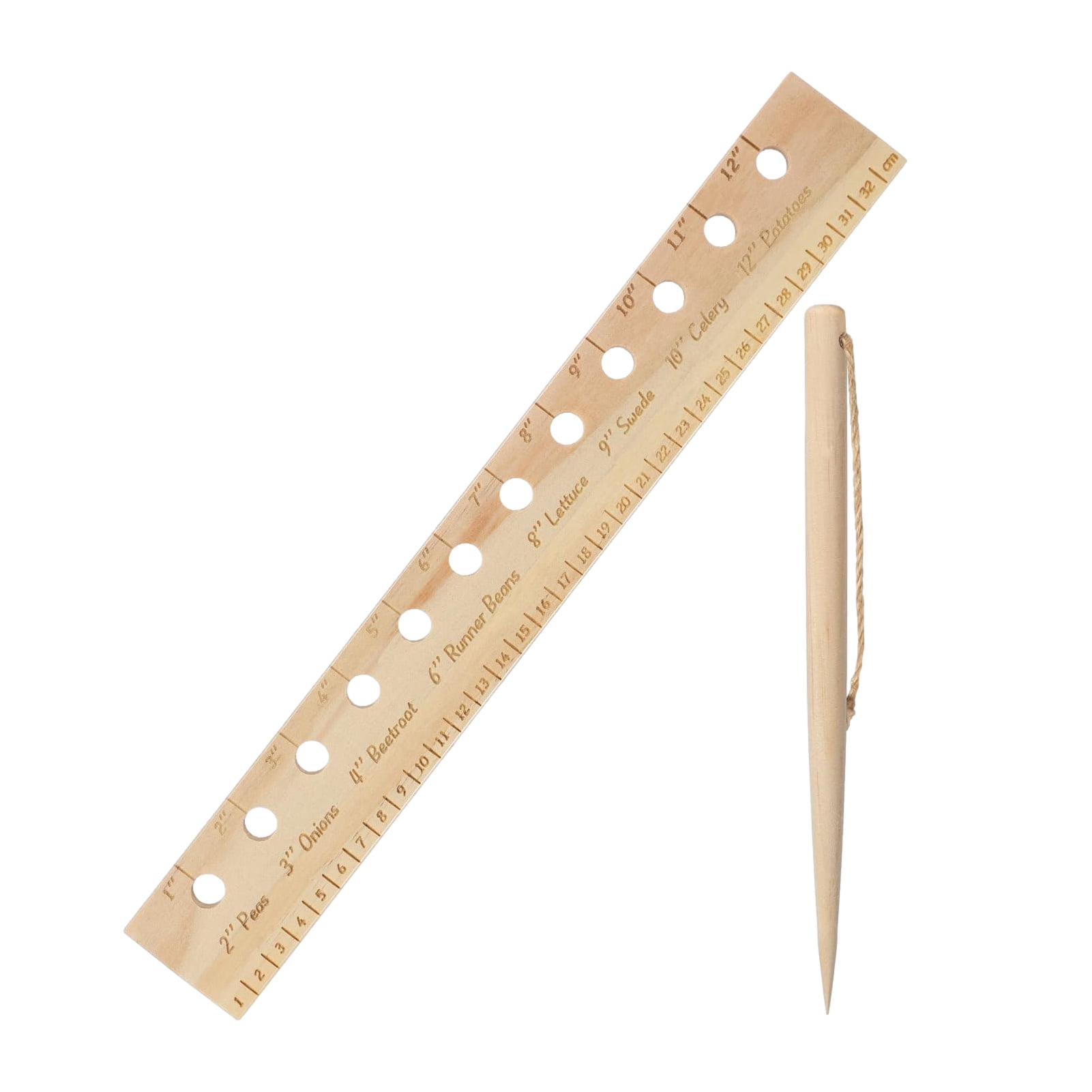 Wooden Plant Ruler, Spacer Tool Seeder Planting Ruler with Holes ...