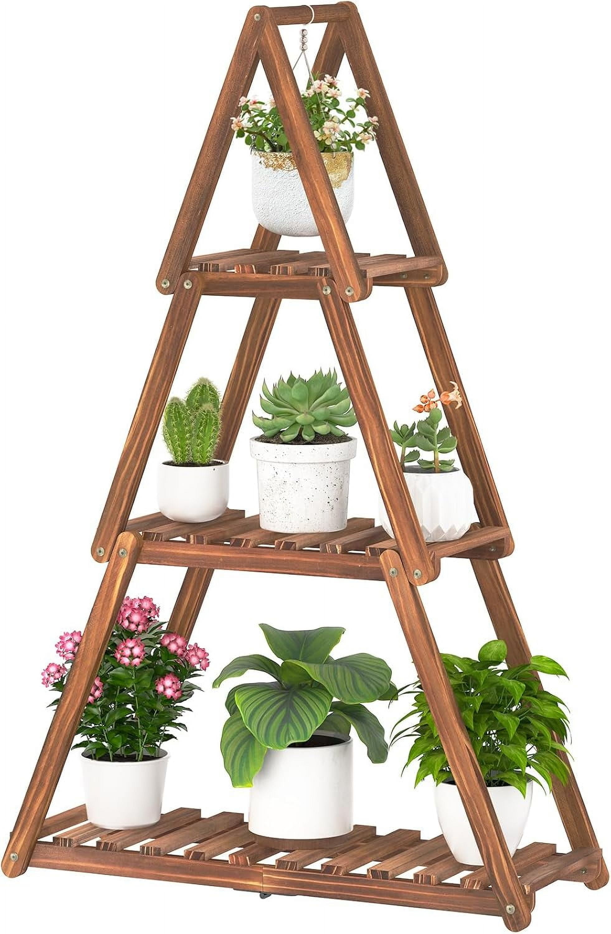 Wooden Plant Stand Indoor Outdoor,Christmas Tree Plant Shelf Indoor,3 ...