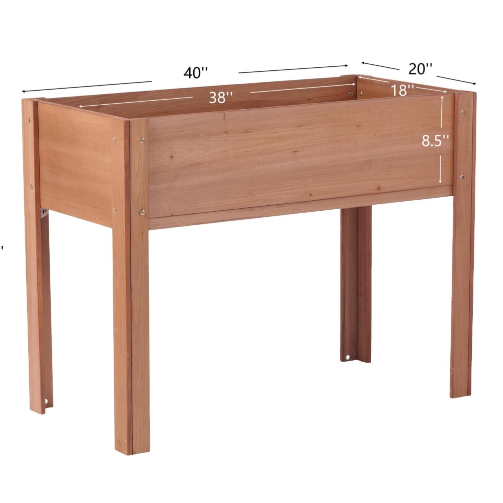Wooden Planter Box Legs Raised Garden Bed Natural Wood Stand for Plants ...