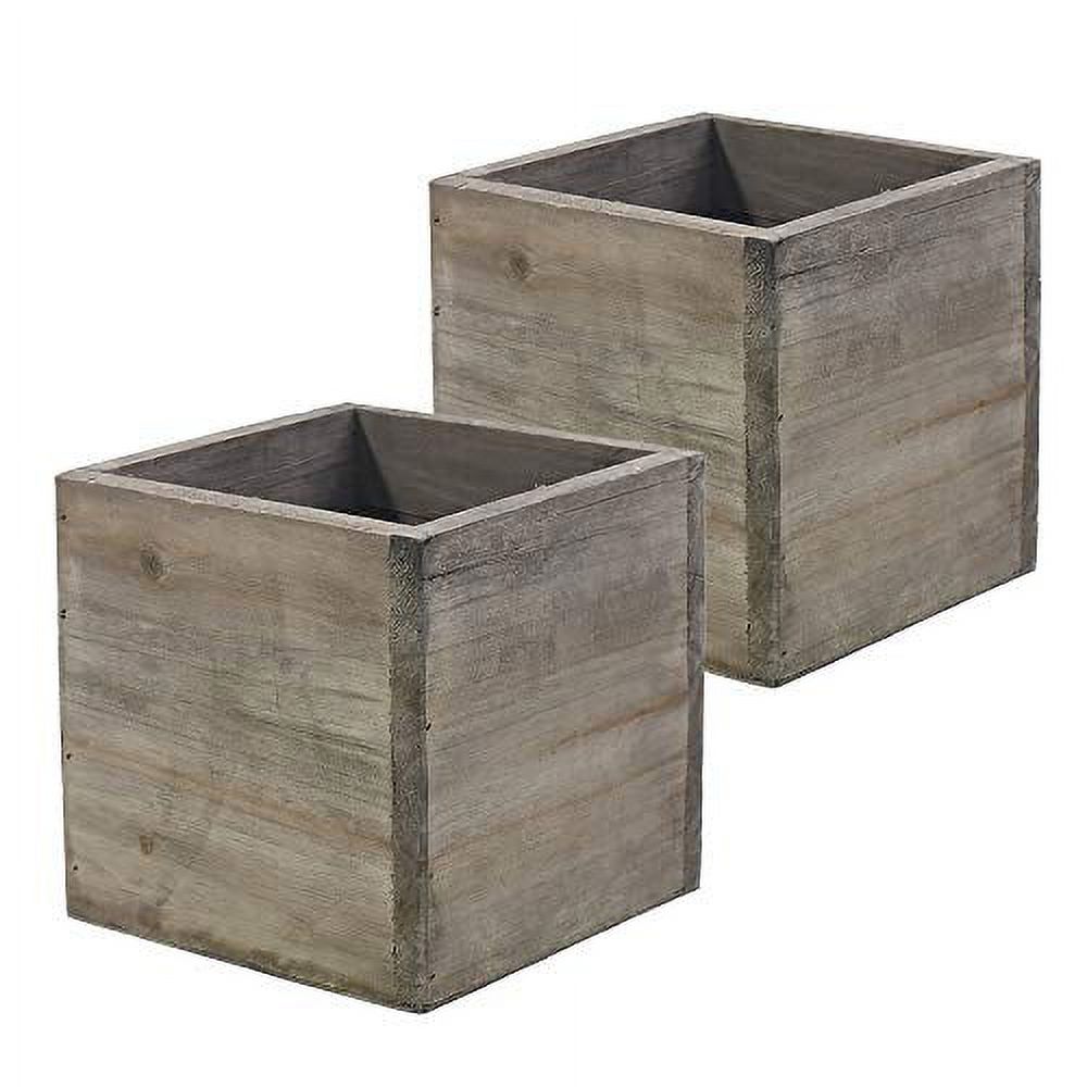Wooden Planter Box, Rustic Barn Wood with Plastic Liner l Garden Decor ...