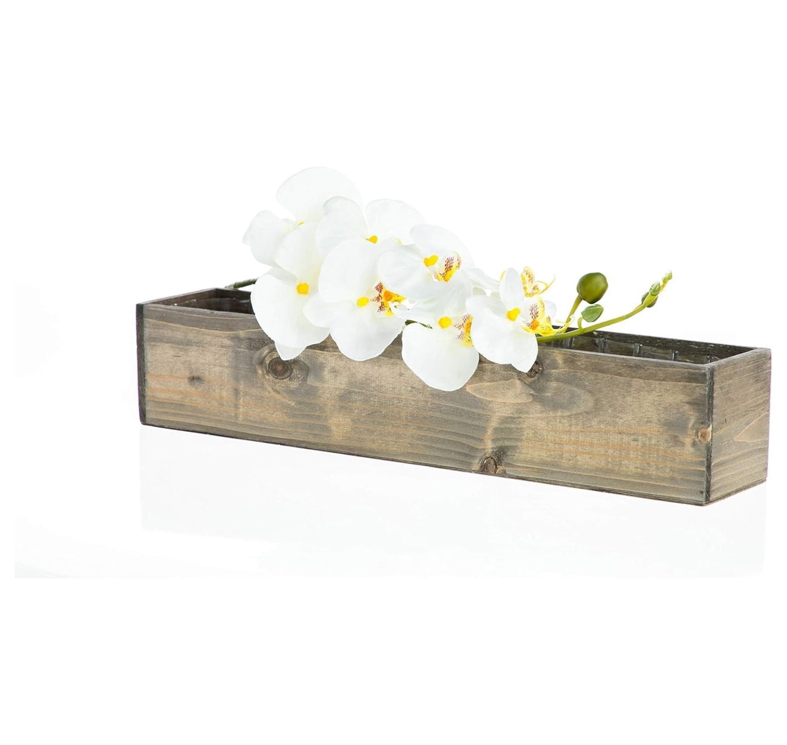 Wooden Planter Box, Rustic Barn Wood with Plastic Liner l Restaurant ...