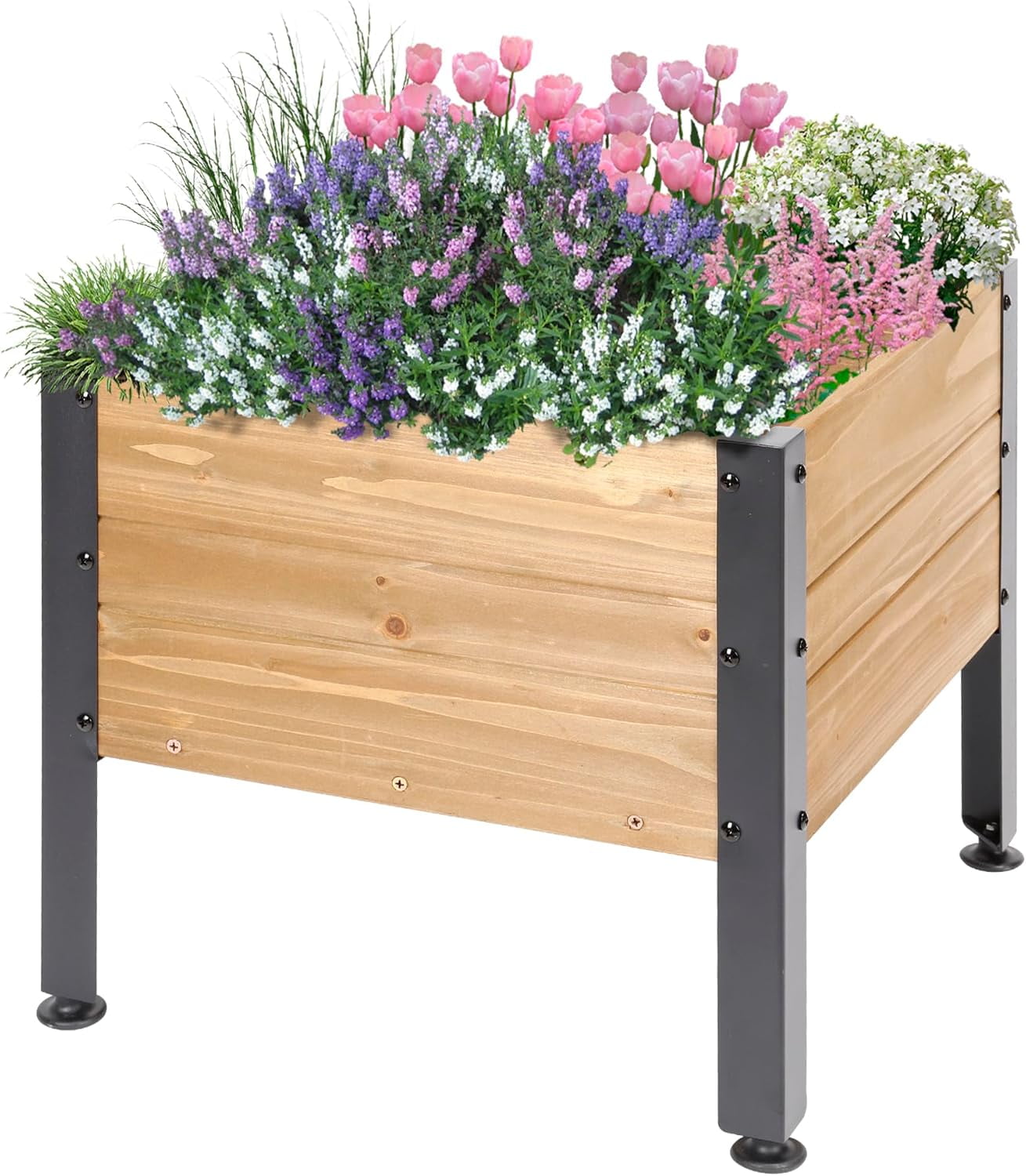 Wooden Planter Box, Square Planter for Growing Flowers,Decorative for ...