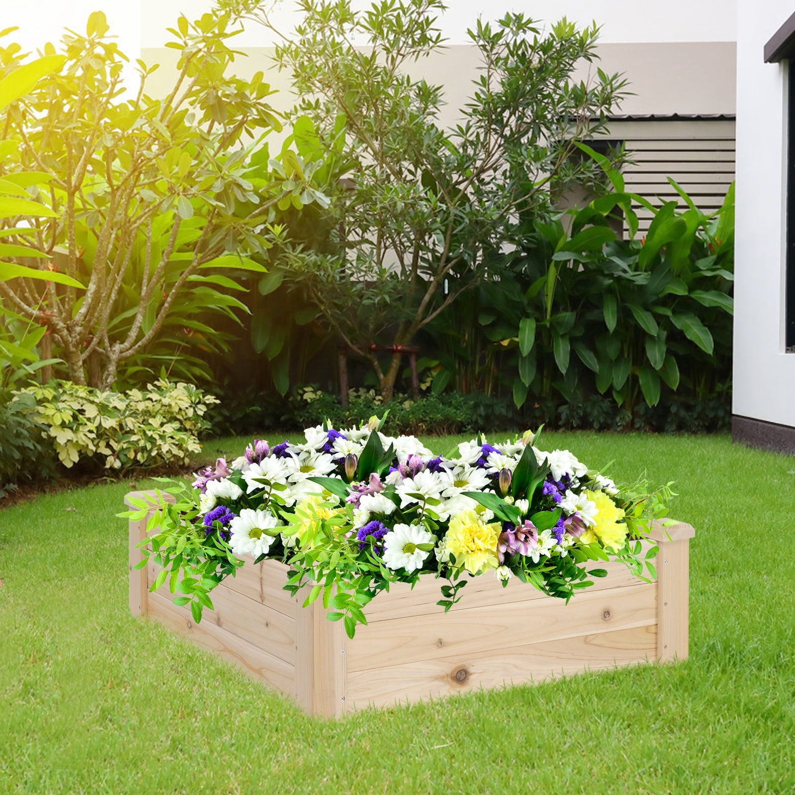 Wooden Planting Frame 61x61x20cm - Durable Garden Bed for Easy Plant ...
