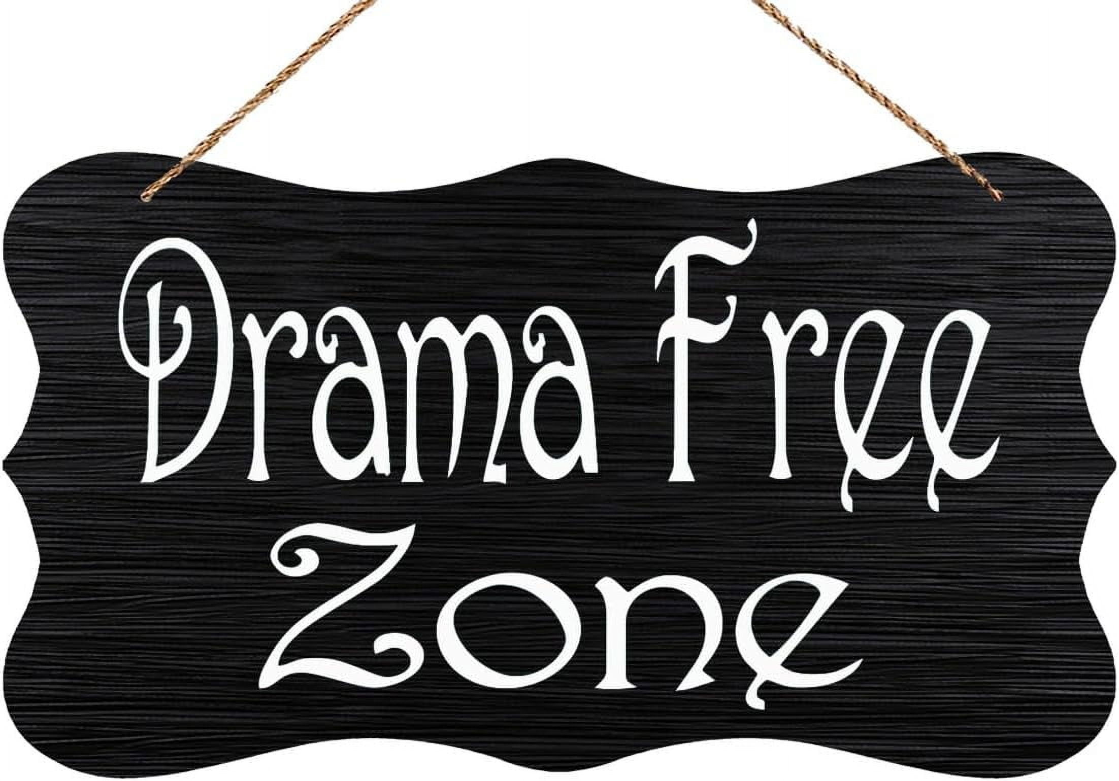 Wooden Plaque Drama Free Zone Wood Namaste Sign Home Wooden Door Sign ...