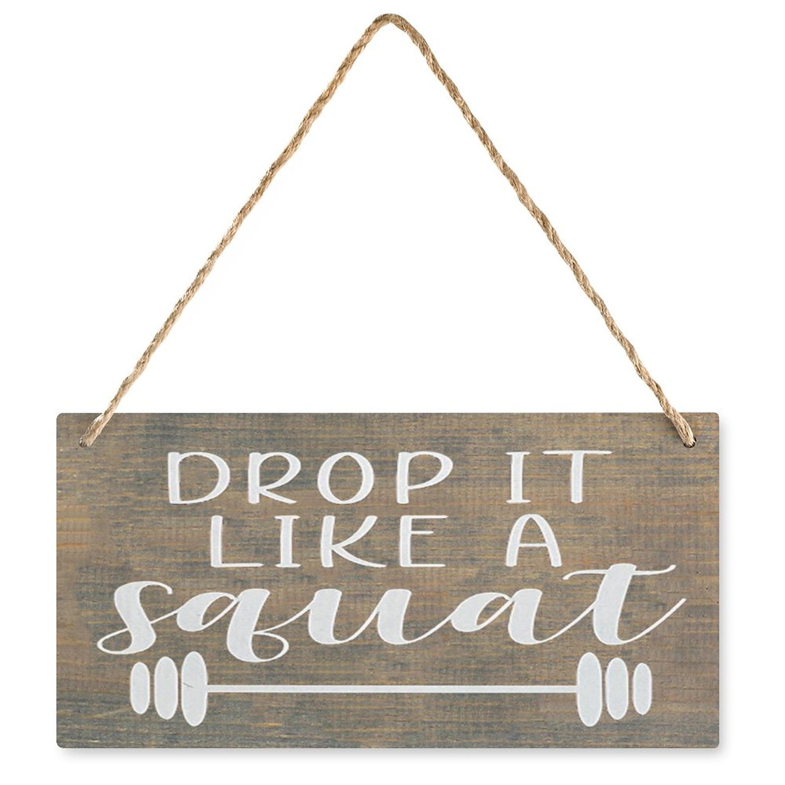 Wooden Plaque Home Gym Decor Drop It Like A Squat Sign Exercise Quote ...