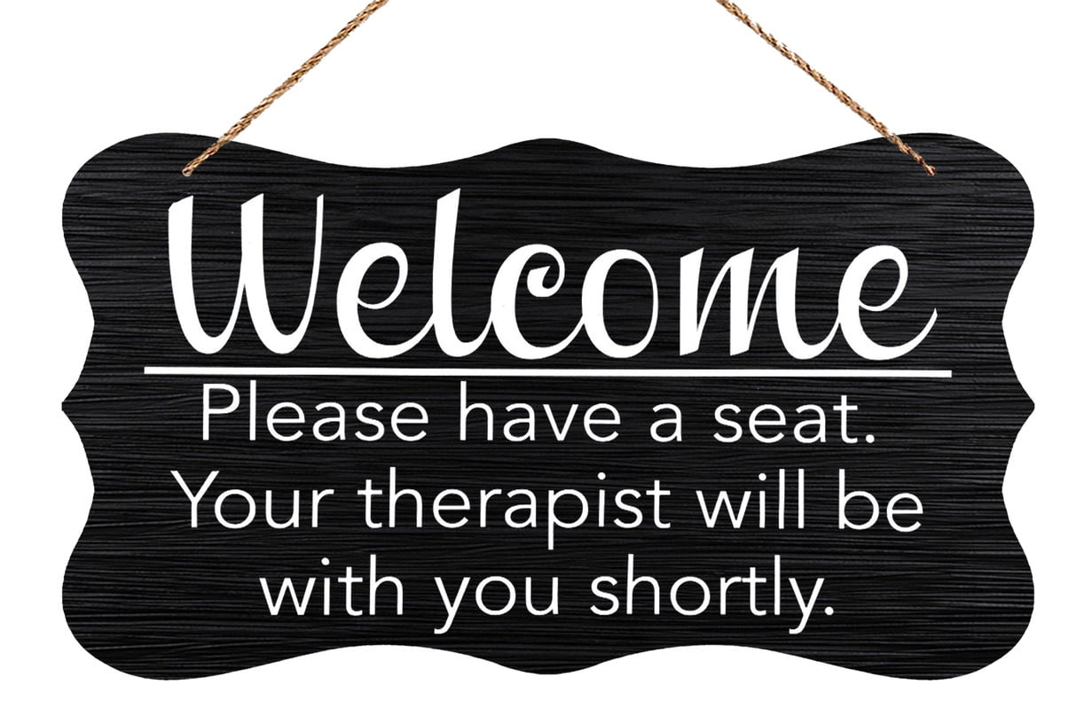 Wooden Plaque Welcome Please Ring Bell And Have A Seat Wood Waiting ...