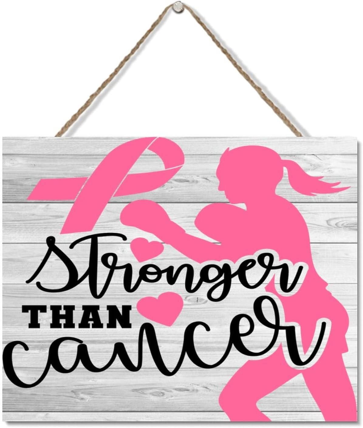 Wooden Plaques Breast Cancer Stronger Than Cancer Wood Signs Home Decor ...