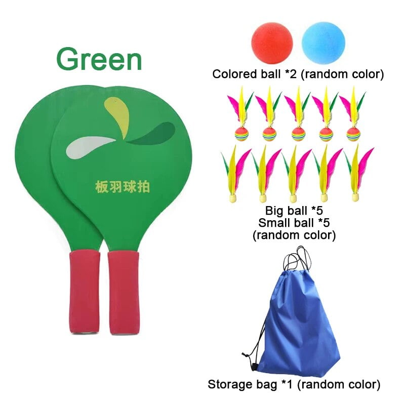 Wooden Plate Badminton Racket Shuttlecock Toys Outdoor Games for Kids ...