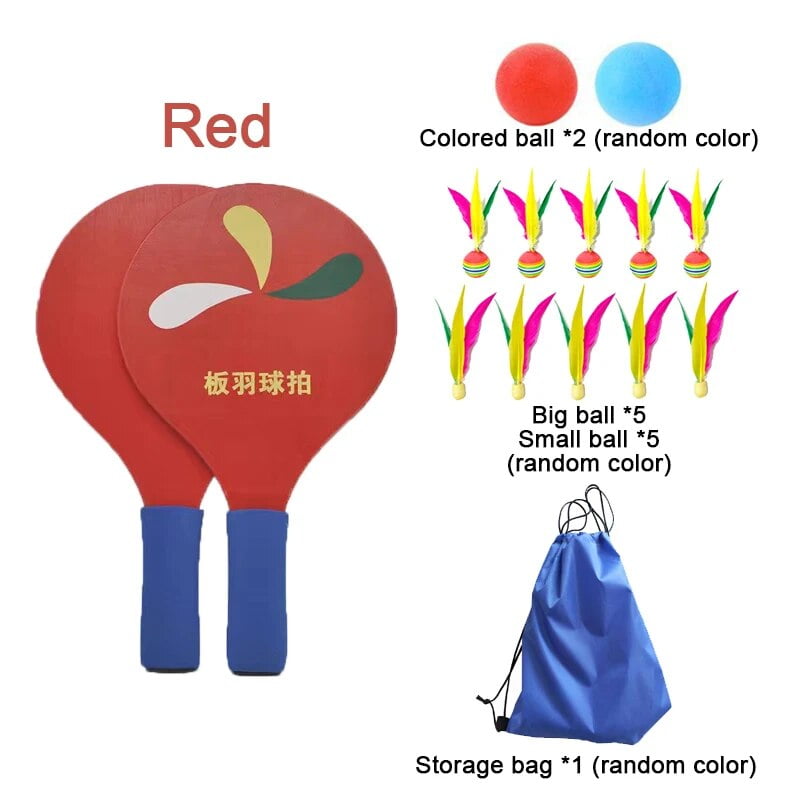 Wooden Plate Badminton Racket Shuttlecock Toys Outdoor Games for Kids ...