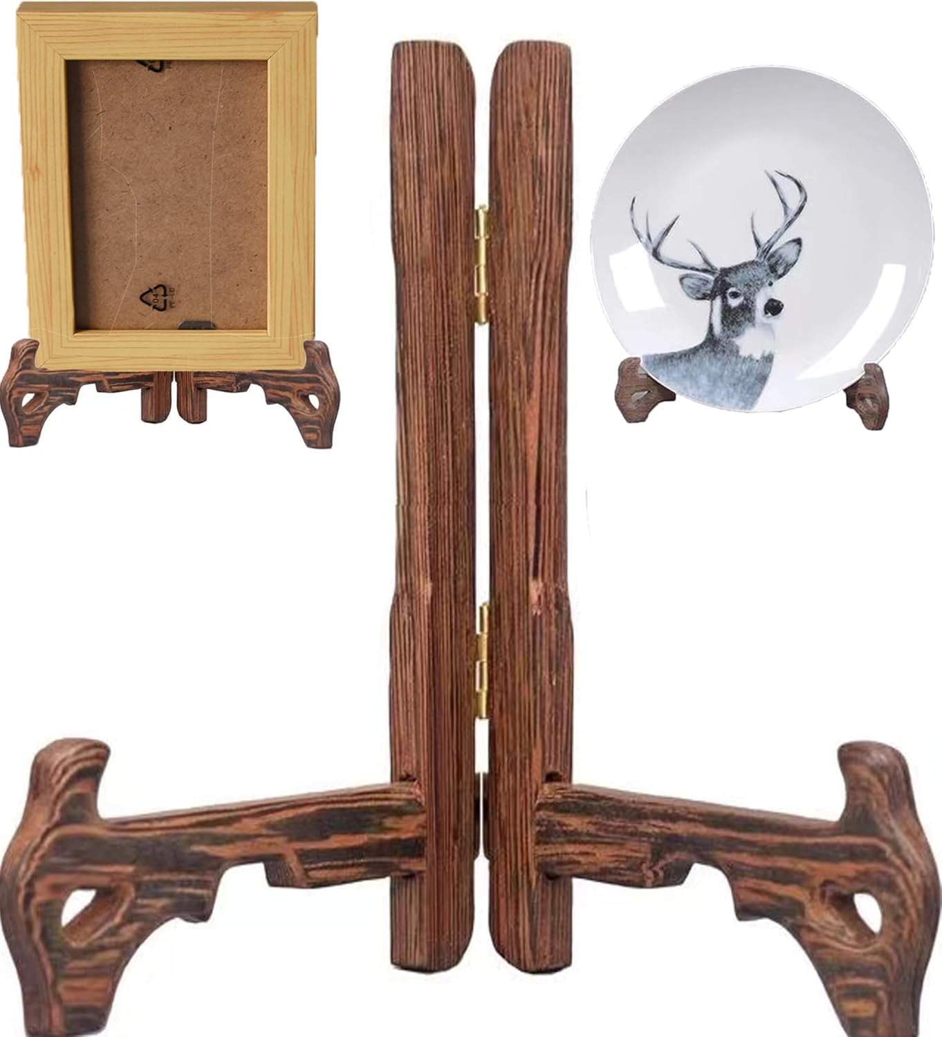 Wooden Plate Display Stand - Decorative Holder for Tabletop or ...