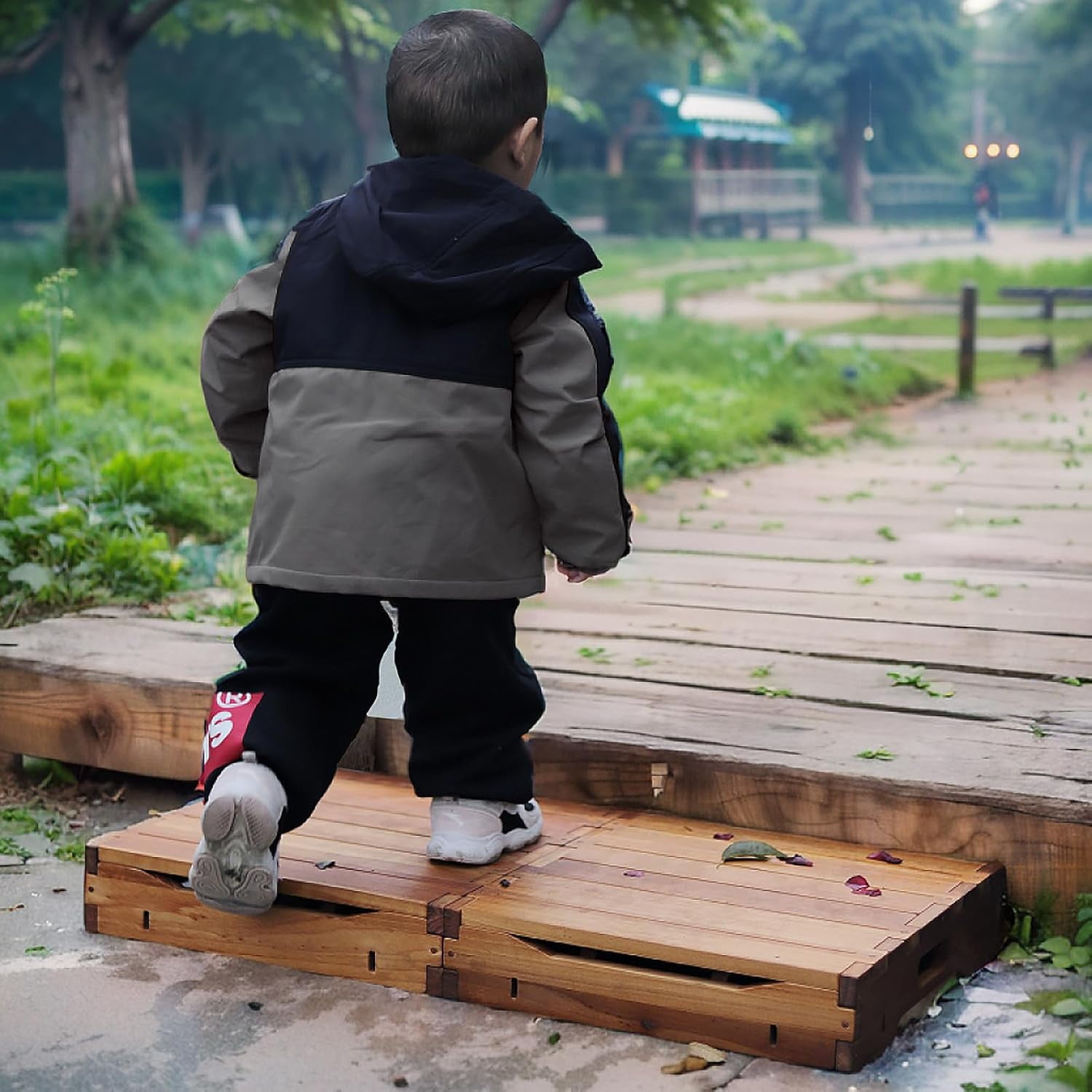 Wooden Platform 3.7" Height.One Step Stool Larger 31.5" for Adults ...