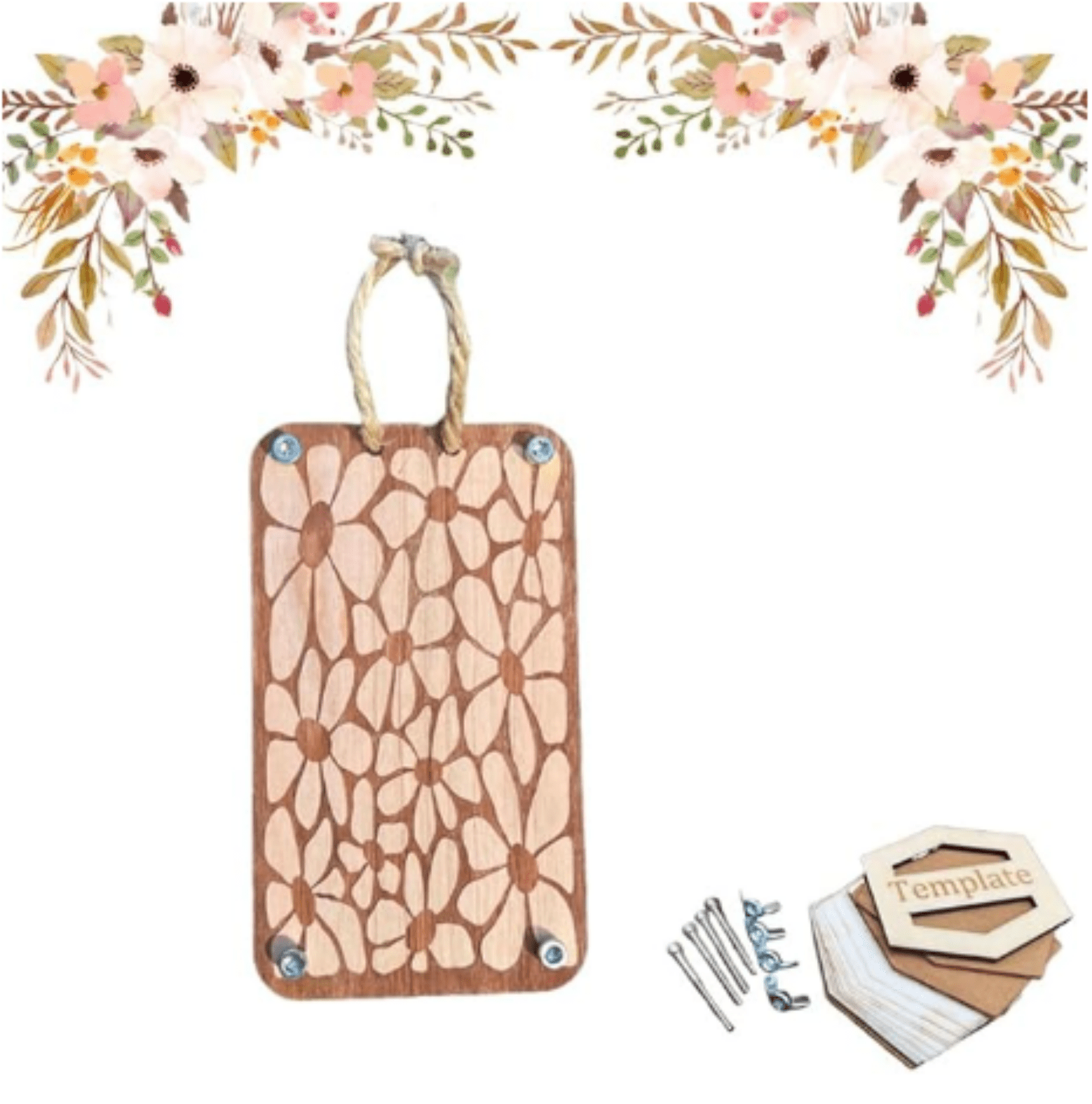 Wooden Pocket Flower Press - Botanical Pressing Kit, Micro Mini Keychain Flower Press Kit ...