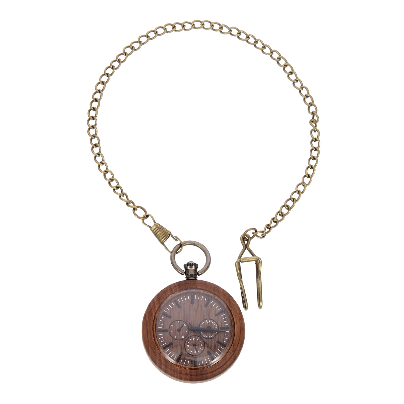 Wooden Pocket Watch Retro Style Hanging Watch Decorative Pocket Watch ...