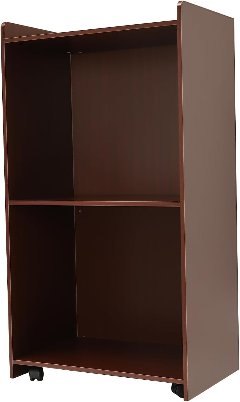 Wooden Poduim Stand, Hostess Stand with Wheel, Portable Podium Stand ...