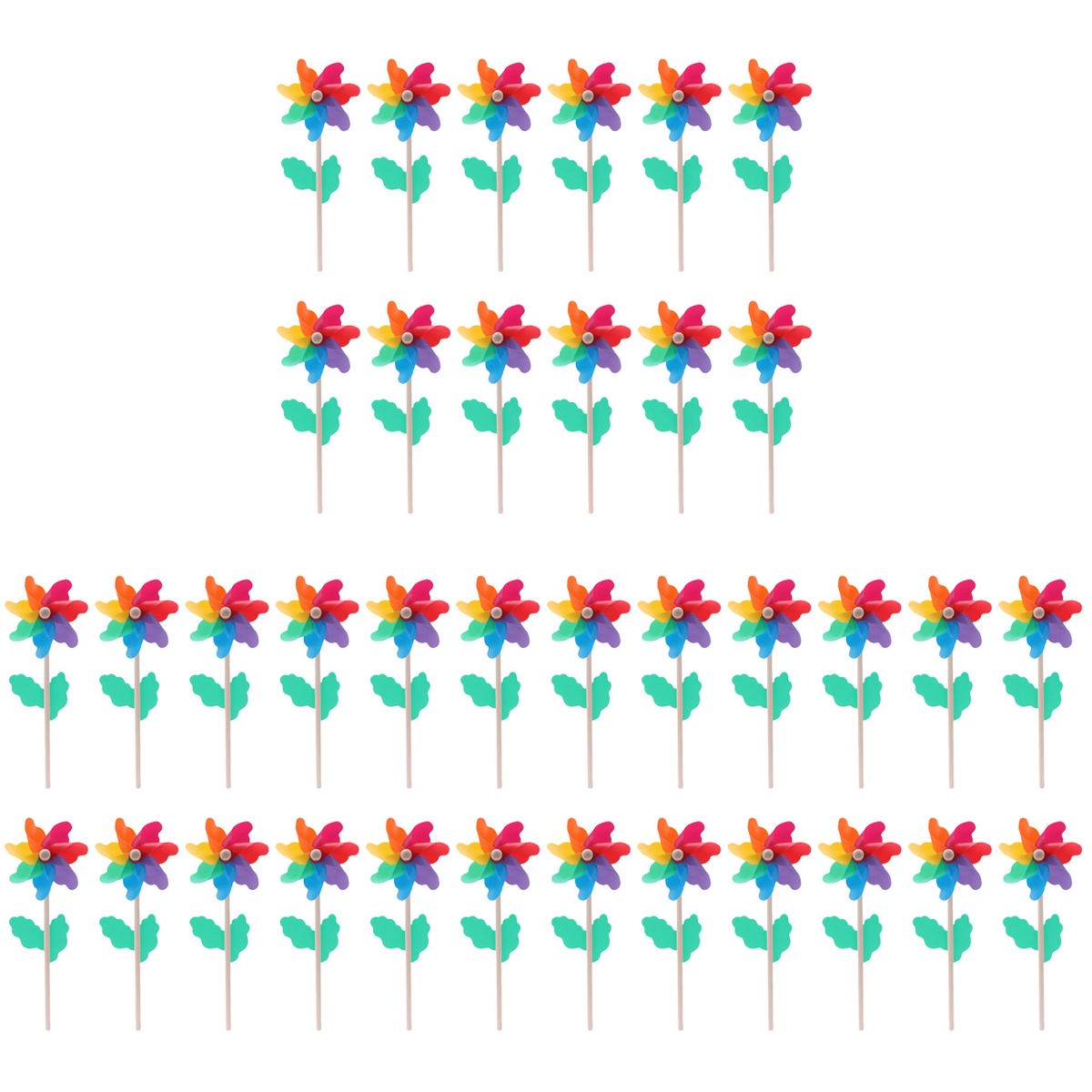 Wooden Pole Windmill Pinwheels for Kids Rainbow Triple Childrens Toys ...