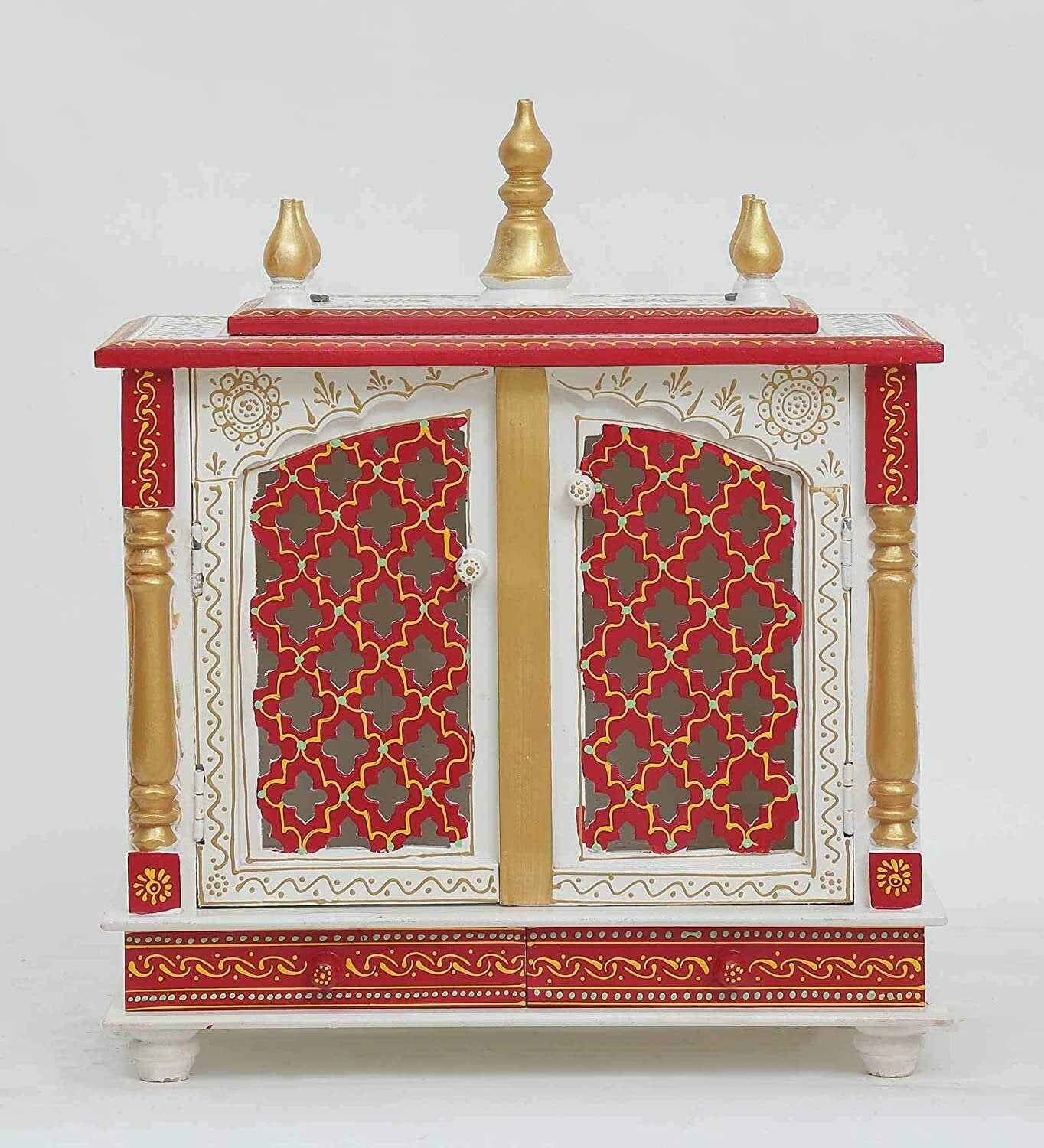 Wooden Pooja Temple For Home And Office / Mandir With Doors / Temple ...