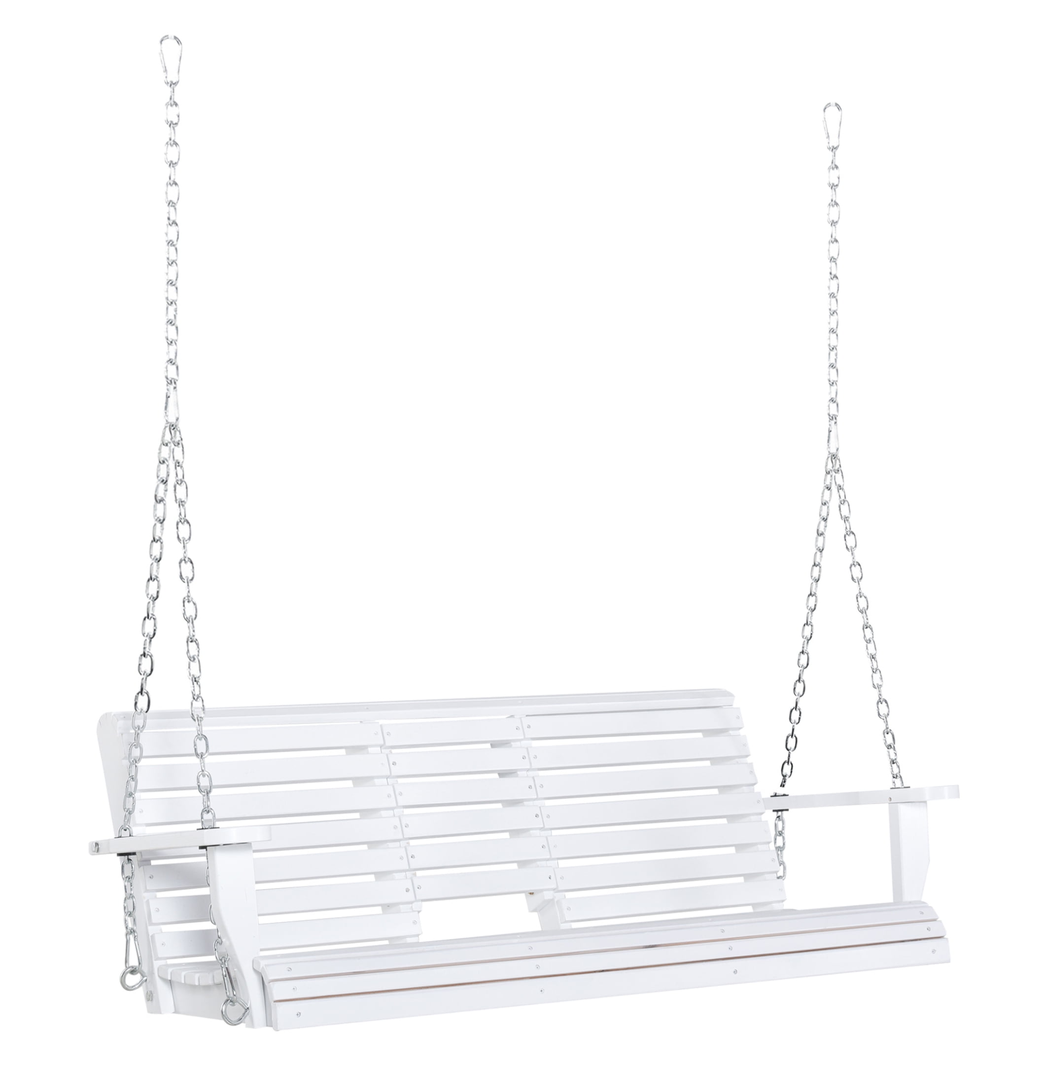 Wooden Porch Swing 3-Seater, Patio Swing Bench with Coffee Table ...