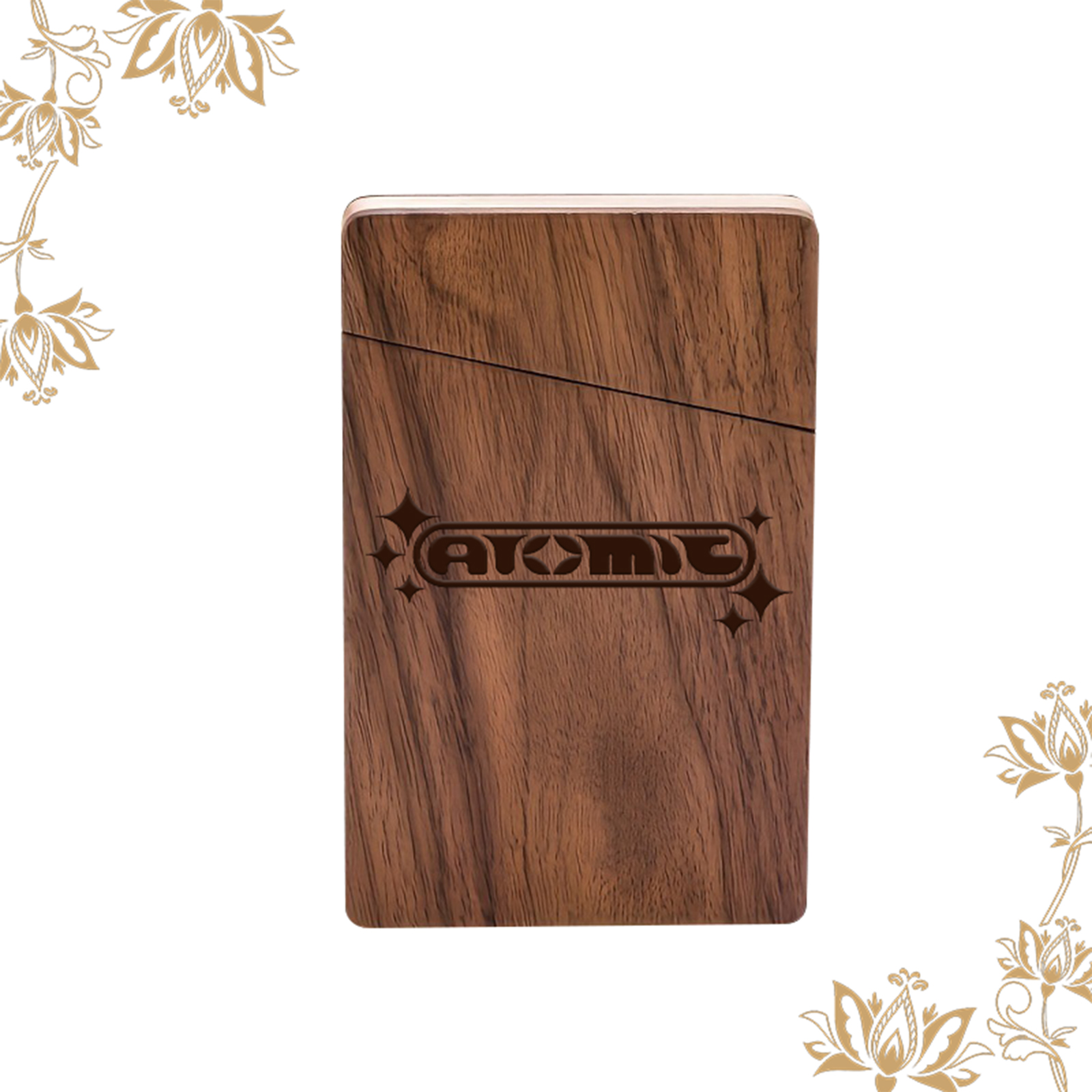 Wooden Portable Business Card Holder, Black Walnut Card Case with ...