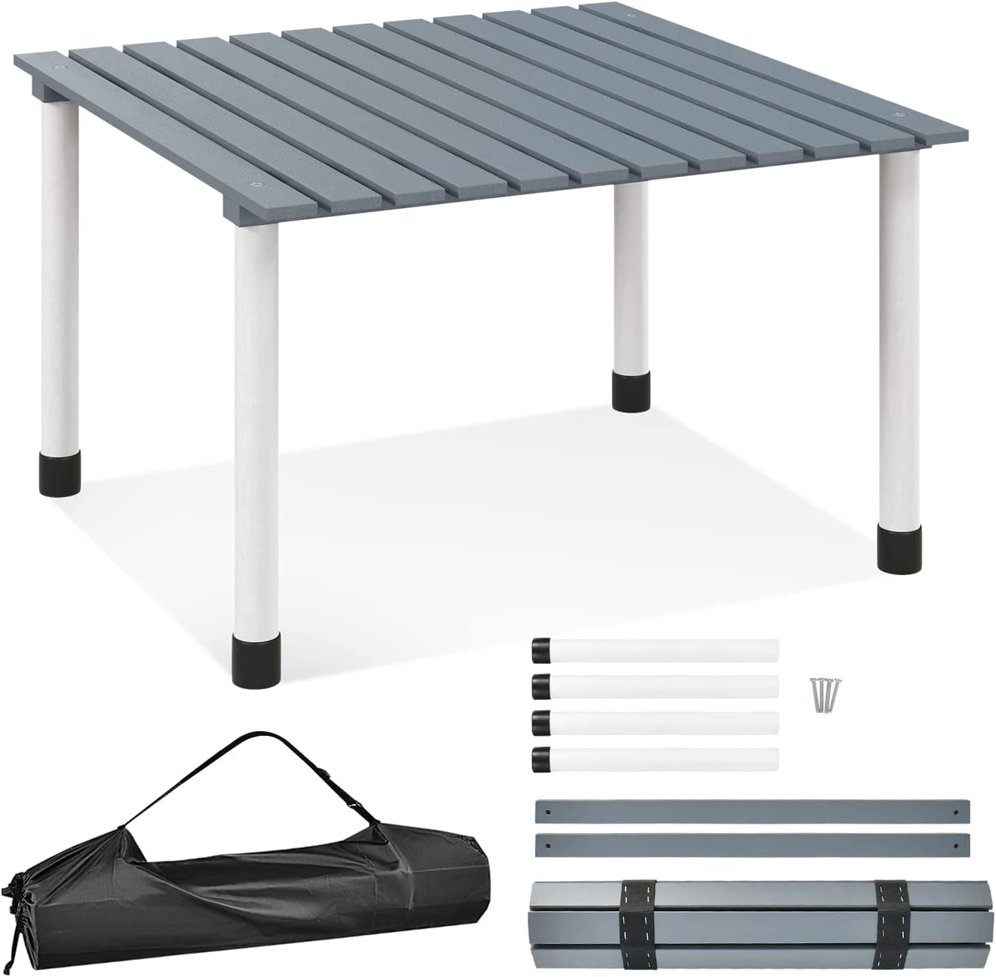 Wooden Portable Folding Table for Outdoor Camping, Beach Picnic, BBQ ...