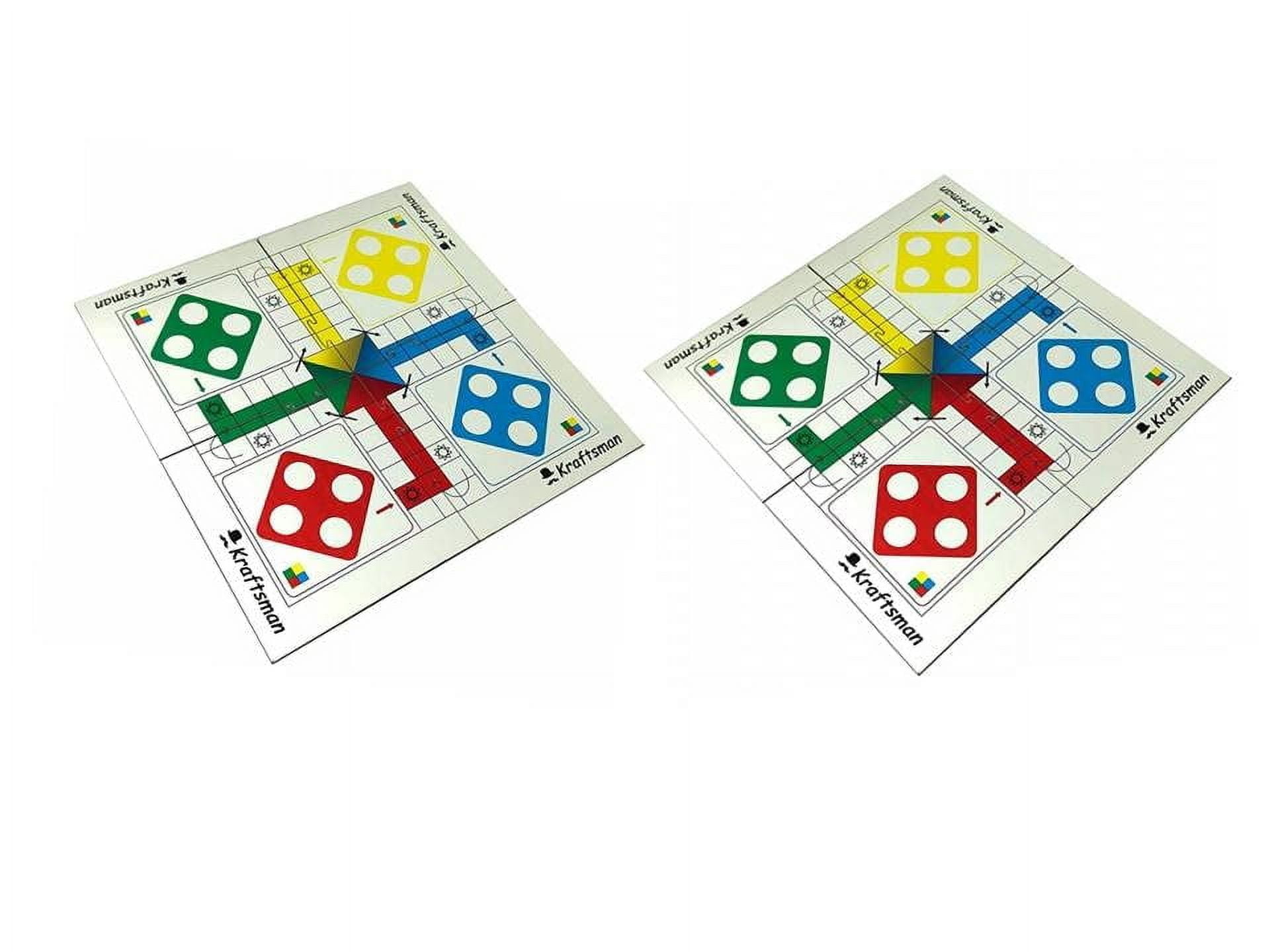 Wooden Portable Ludo Board Game With Travel Pouch Included For Pawns ...