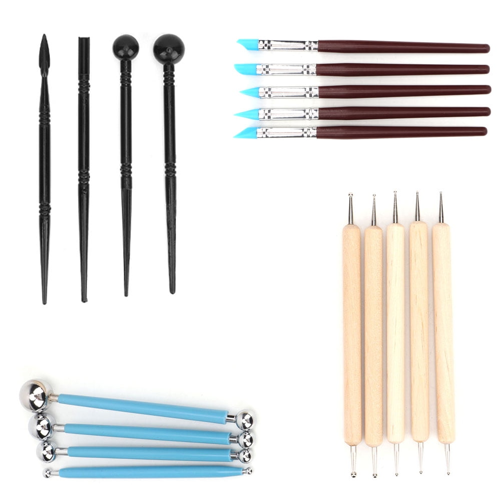Wooden Pottery Clay Craft Sculpting Modeling Tools DIY Carved Art Set ...