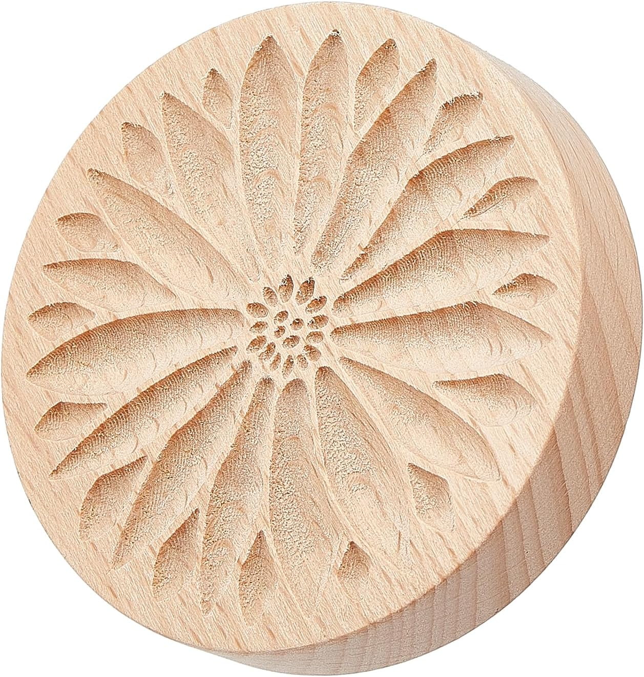 Wooden Pottery Tool Flower Pattern Wooden Clay Stamp for Creation Clay ...