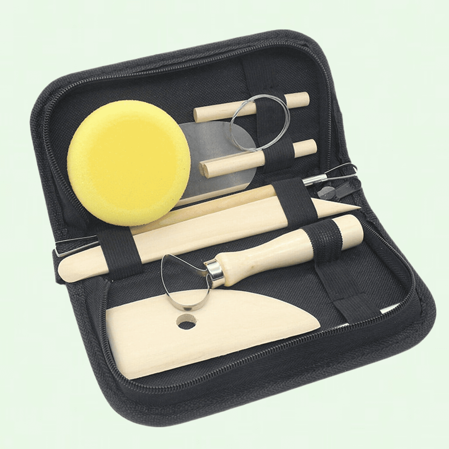 All-in-One Wooden Clay Modeling Tools Set with Carrying Storage Case ...