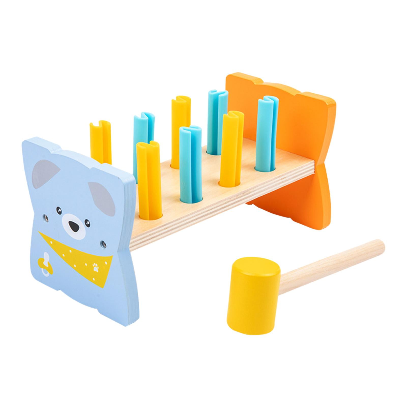 Wooden Pound Toy Wooden Pounding Bench Toy for Boys Preschool Birthday ...