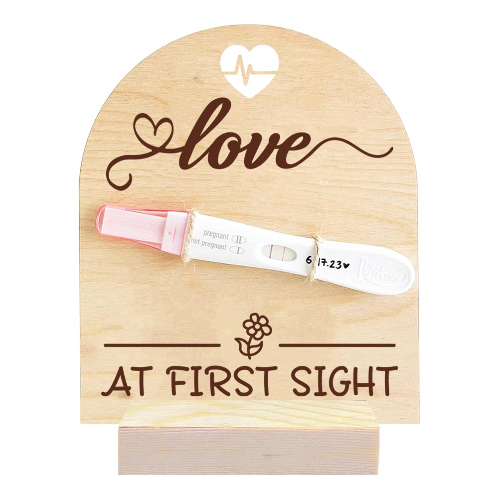 Wooden Pregnancy Announcement for Dad Electrocardiogram Heart Pregnancy ...