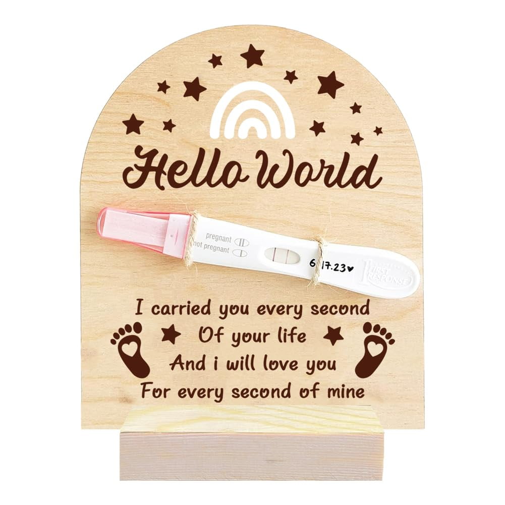 Wooden Pregnancy Announcement for Dad Stars&Rainbow Pregnancy Test ...