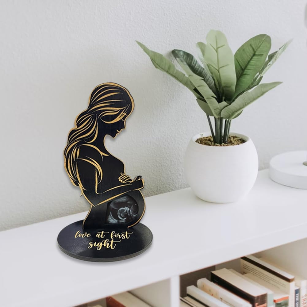 Wooden Pregnancy Announcement Stand Frame, 7.87x4.33x0.16 Inch Pregnant ...