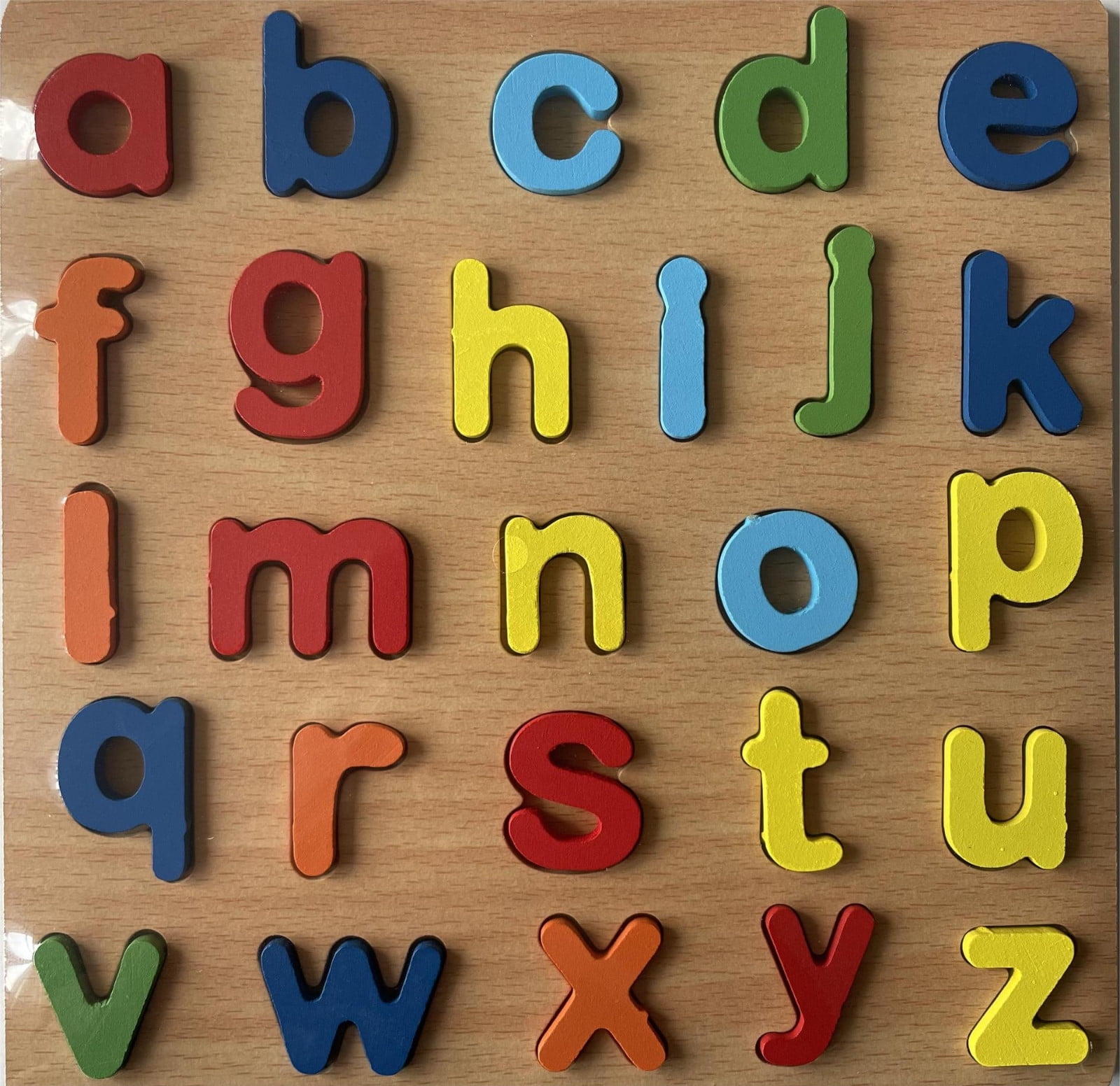 Wooden Preschool Learning Toy, ABC 123 Shapes & Colors Peg Puzzle Board ...