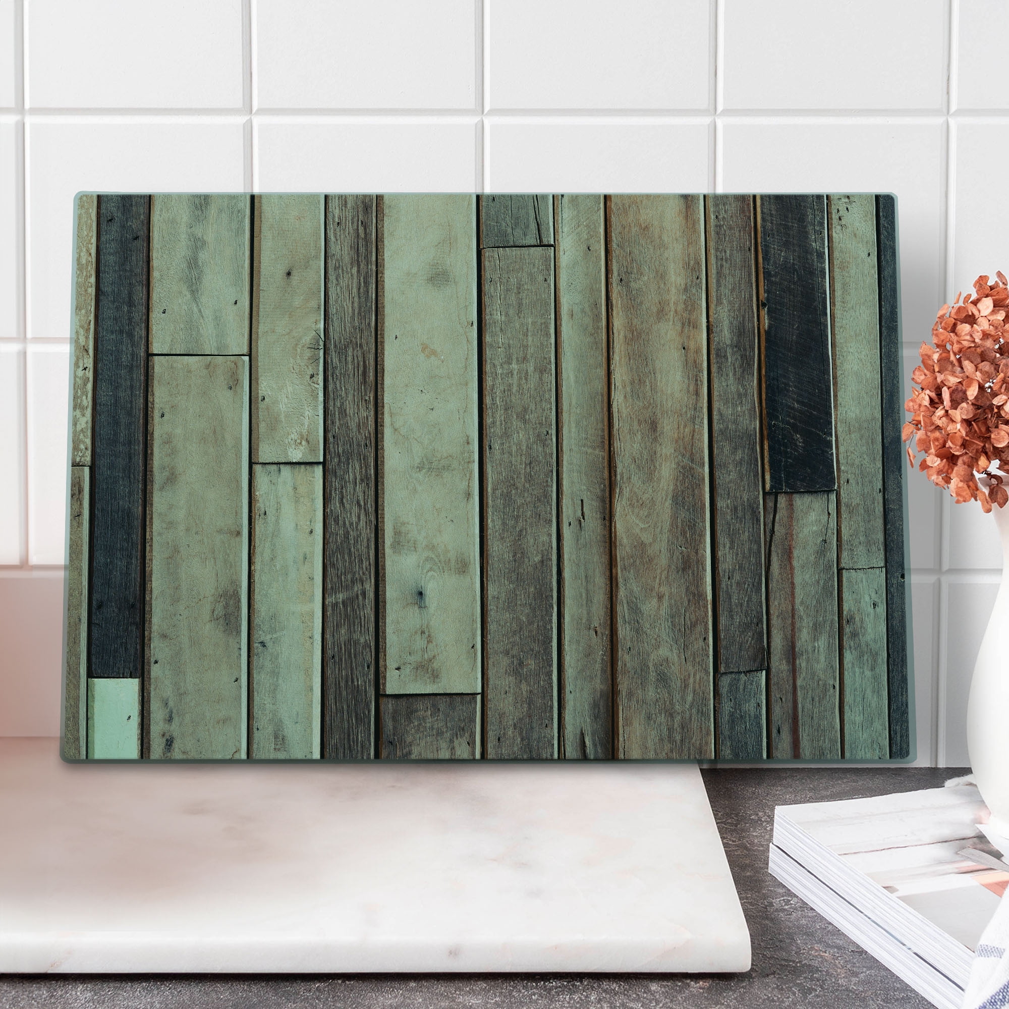 Wooden Print Cutting Board, Antique Planks Flooring Wall Picture ...
