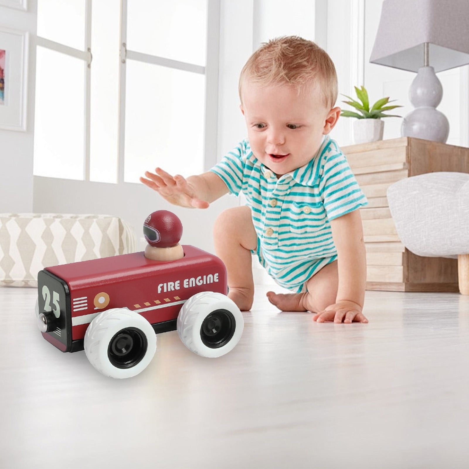 Wooden Pull Back Car,Toy Ambulance Paramedic,Montessori Wooden Toy ...