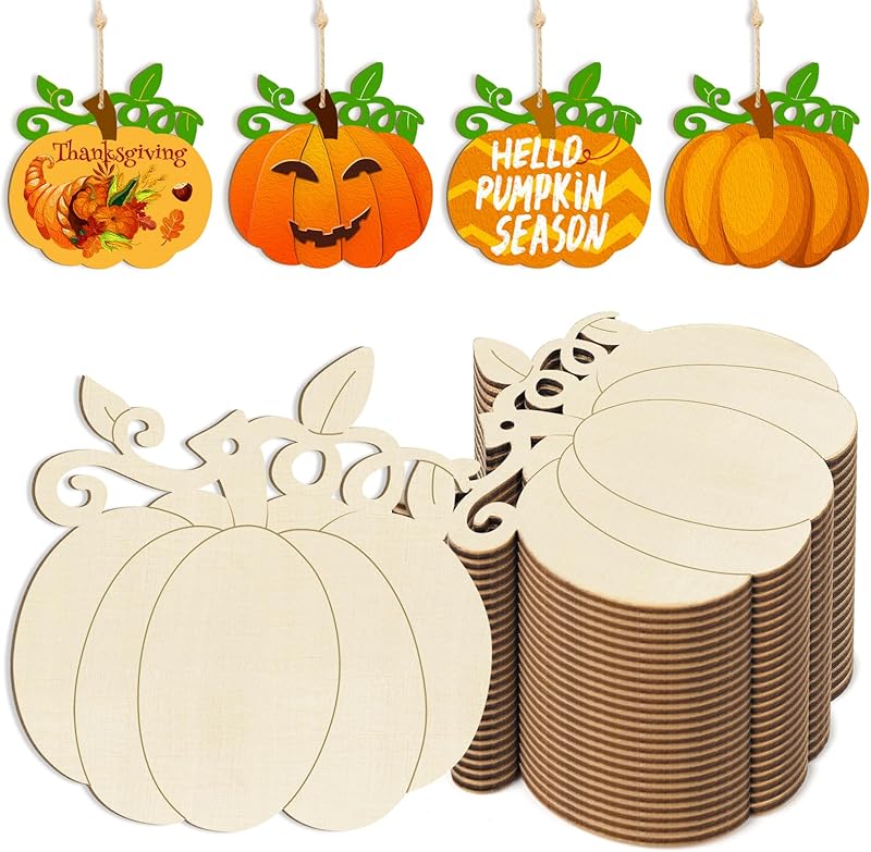 Wooden Pumpkins Ornaments to Paint Halloween Thanksgiving Decoration ...