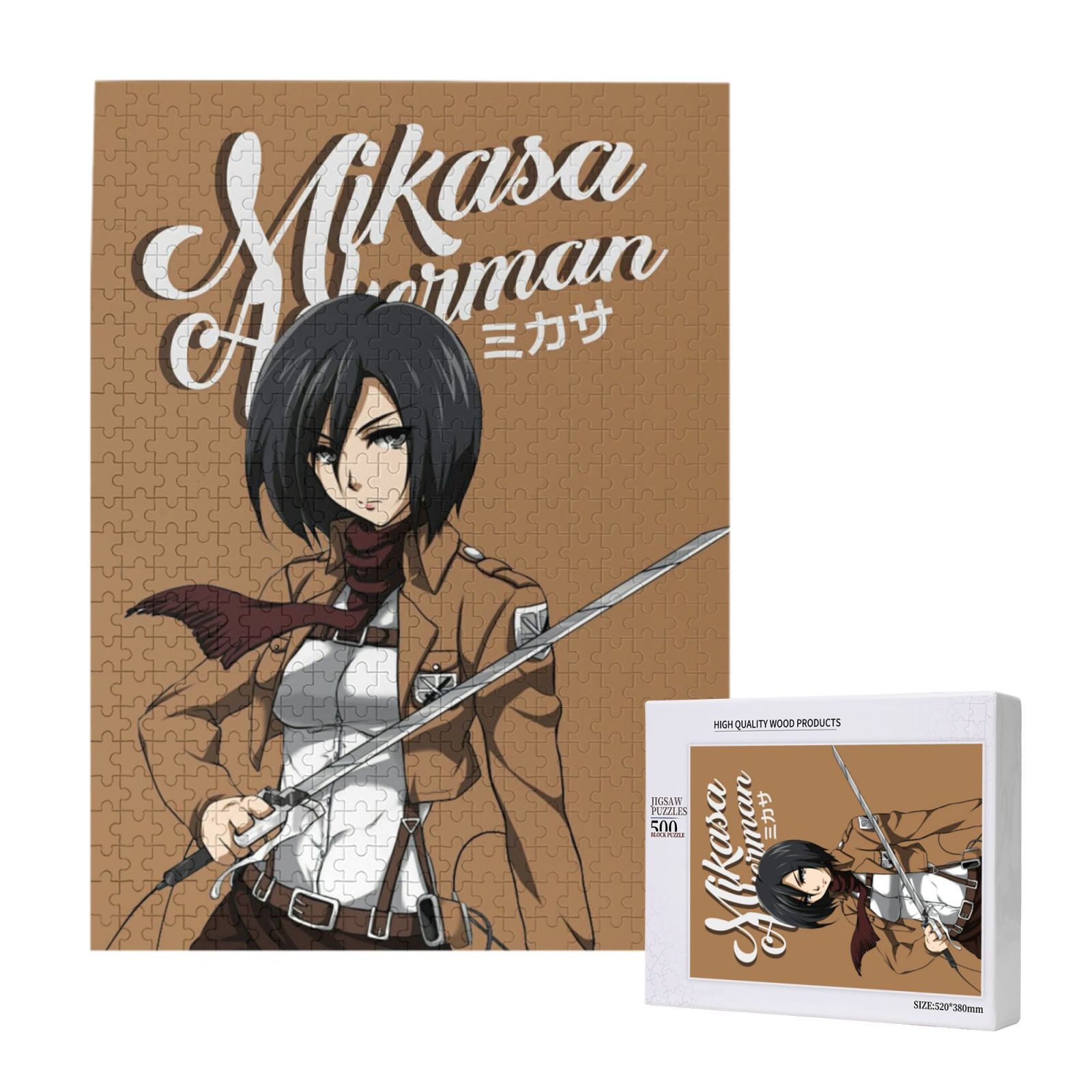 Wooden Puzzle 500 Pieces, Attack on Titan Mikasa Ackerman Jigsaw ...