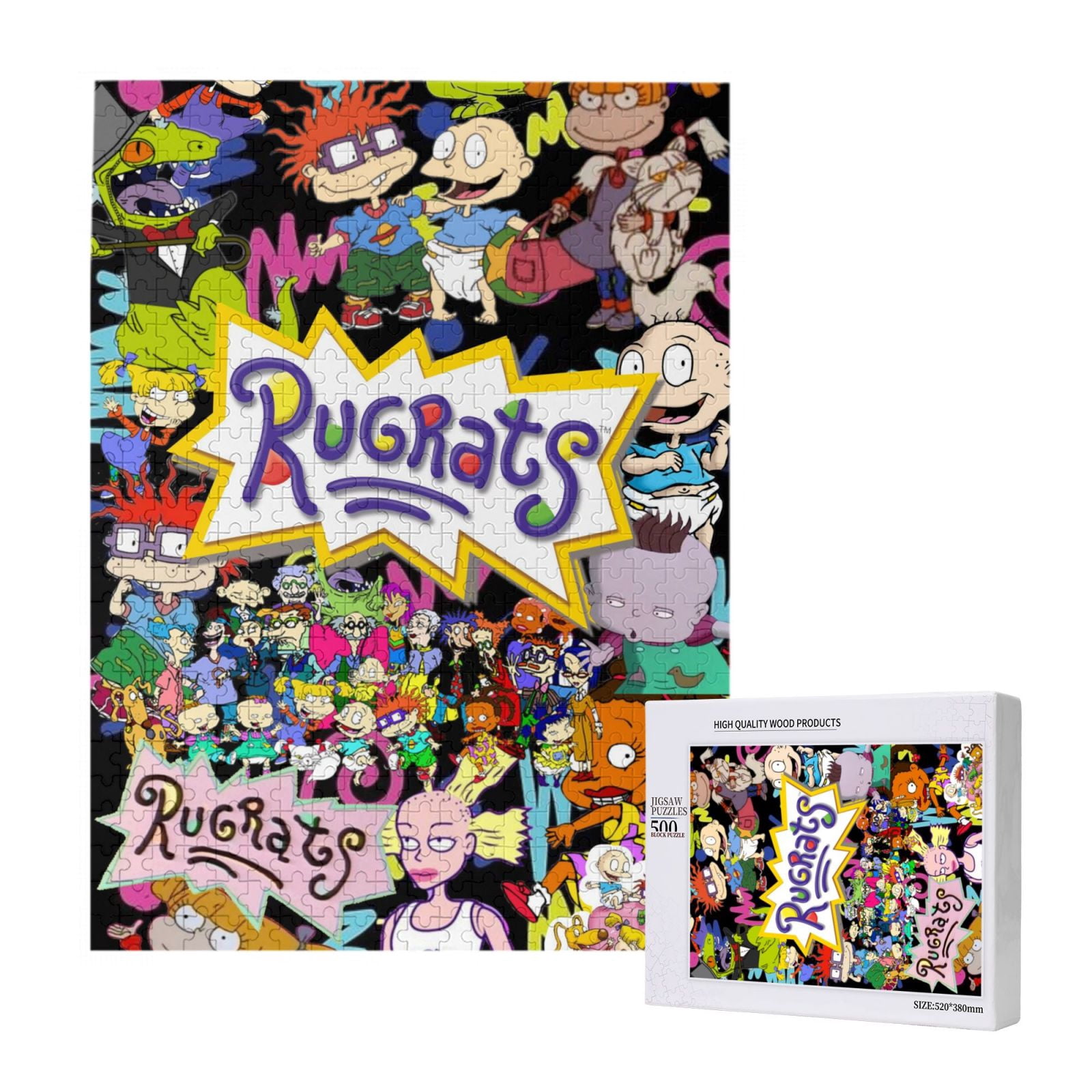 Wooden Puzzle 500 Pieces, Rugrats Jigsaw Puzzles Toys Game Gifts for ...