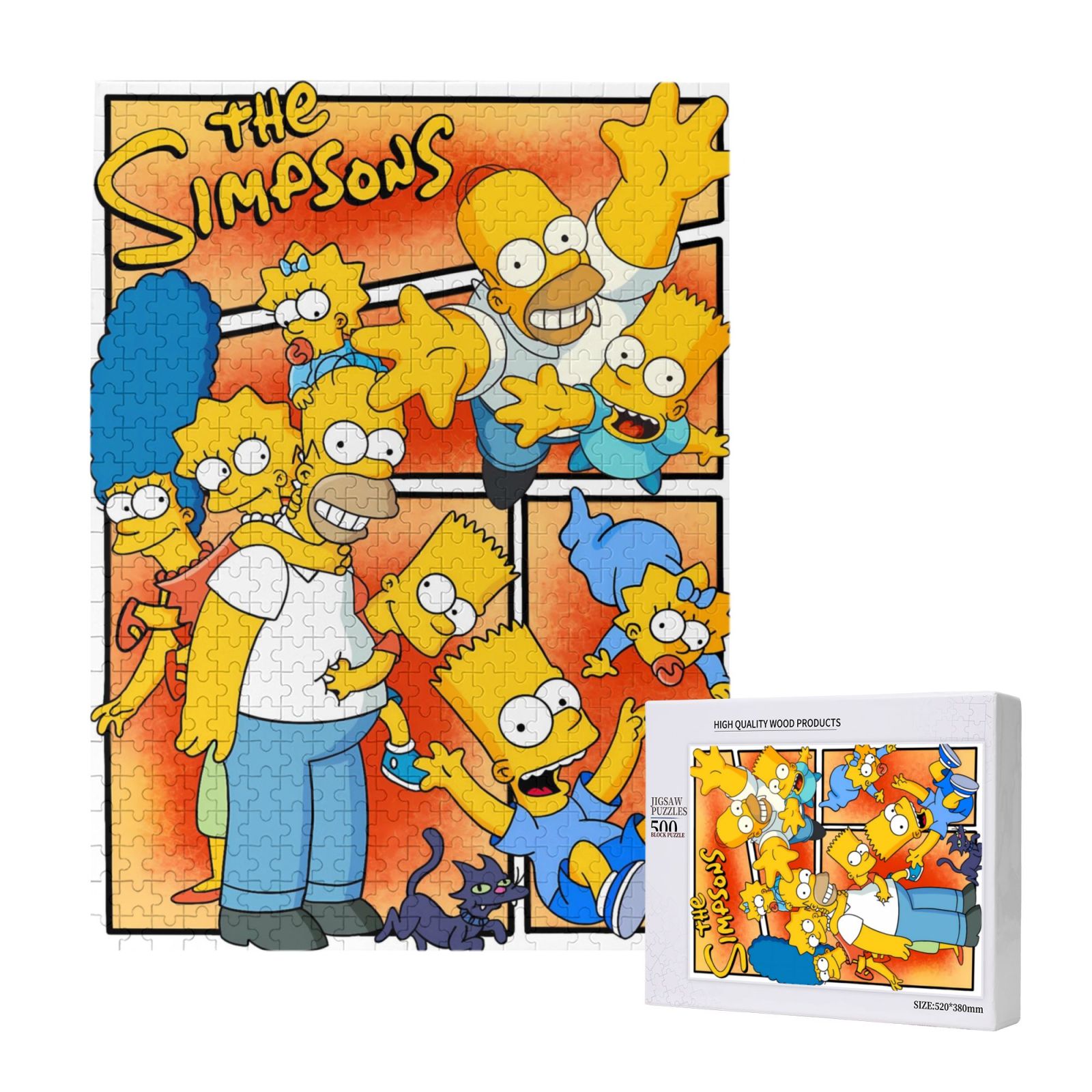 Wooden Puzzle 500 Pieces, Simpsons Jigsaw Puzzles Toys Game Gifts for ...