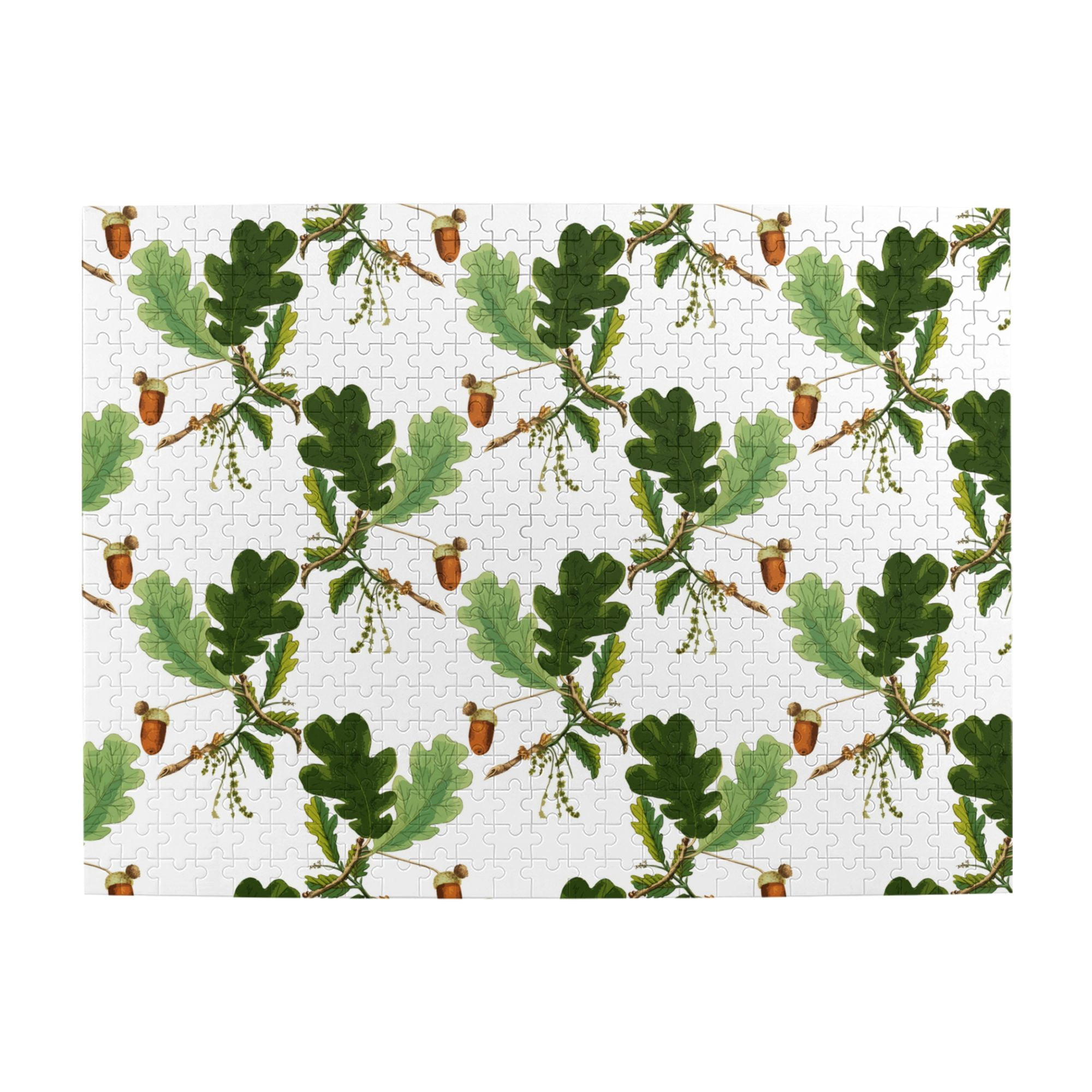 Wooden Puzzle Acorn oak leaf background 500-Slice Puzzle for All Ages ...