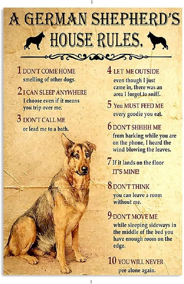 Wooden Puzzle for Adults A German Shepherds House Rules Jigsaw Puzzle ...