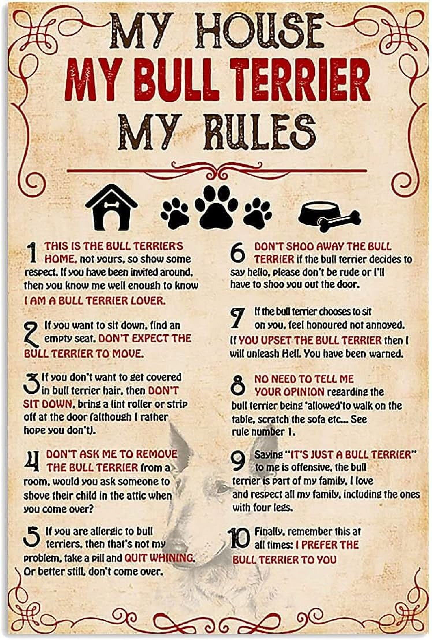 Wooden Puzzle for Adults My Bull Terrier My House My Rules Home Jigsaw ...