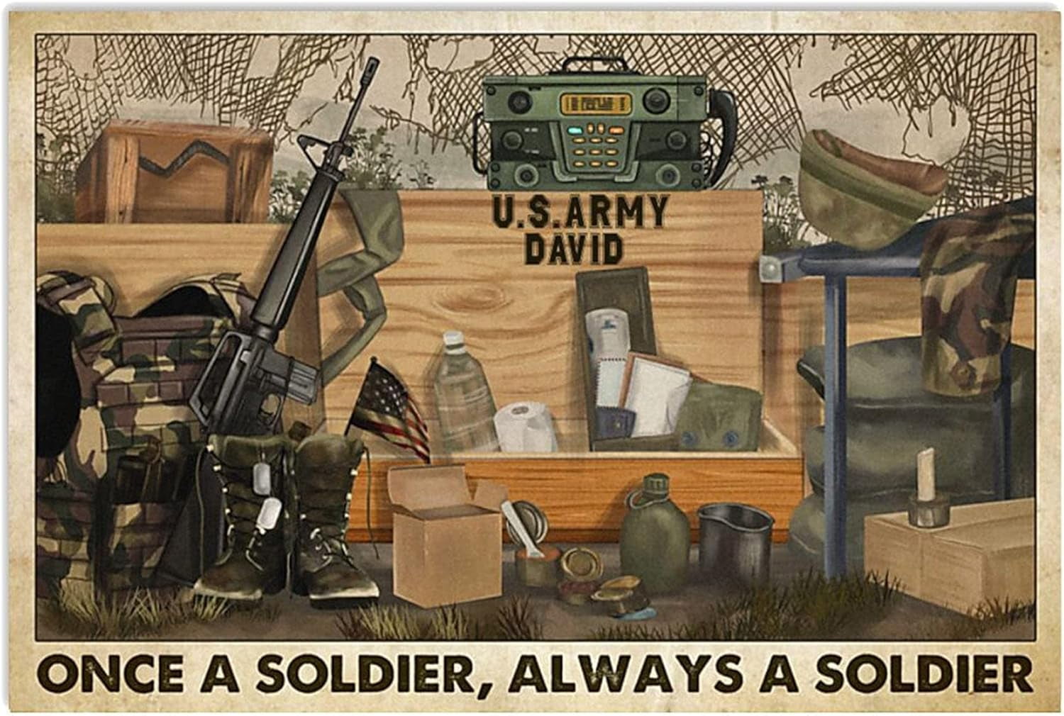 Wooden Puzzle for Adults Once A Soldier Horizontal Soldier Army Rangers ...