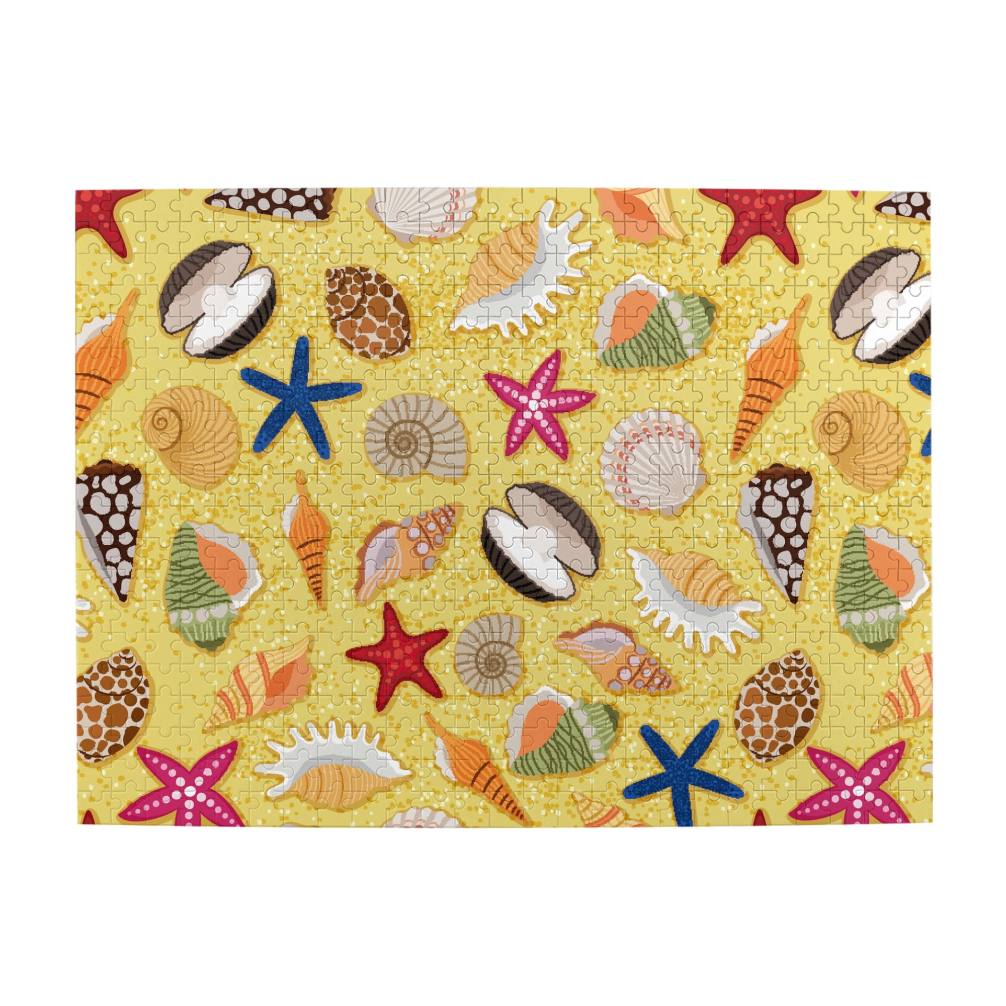 Wooden Puzzle Beach Sand Shells Marine Watermark 500-Slice Puzzle for ...