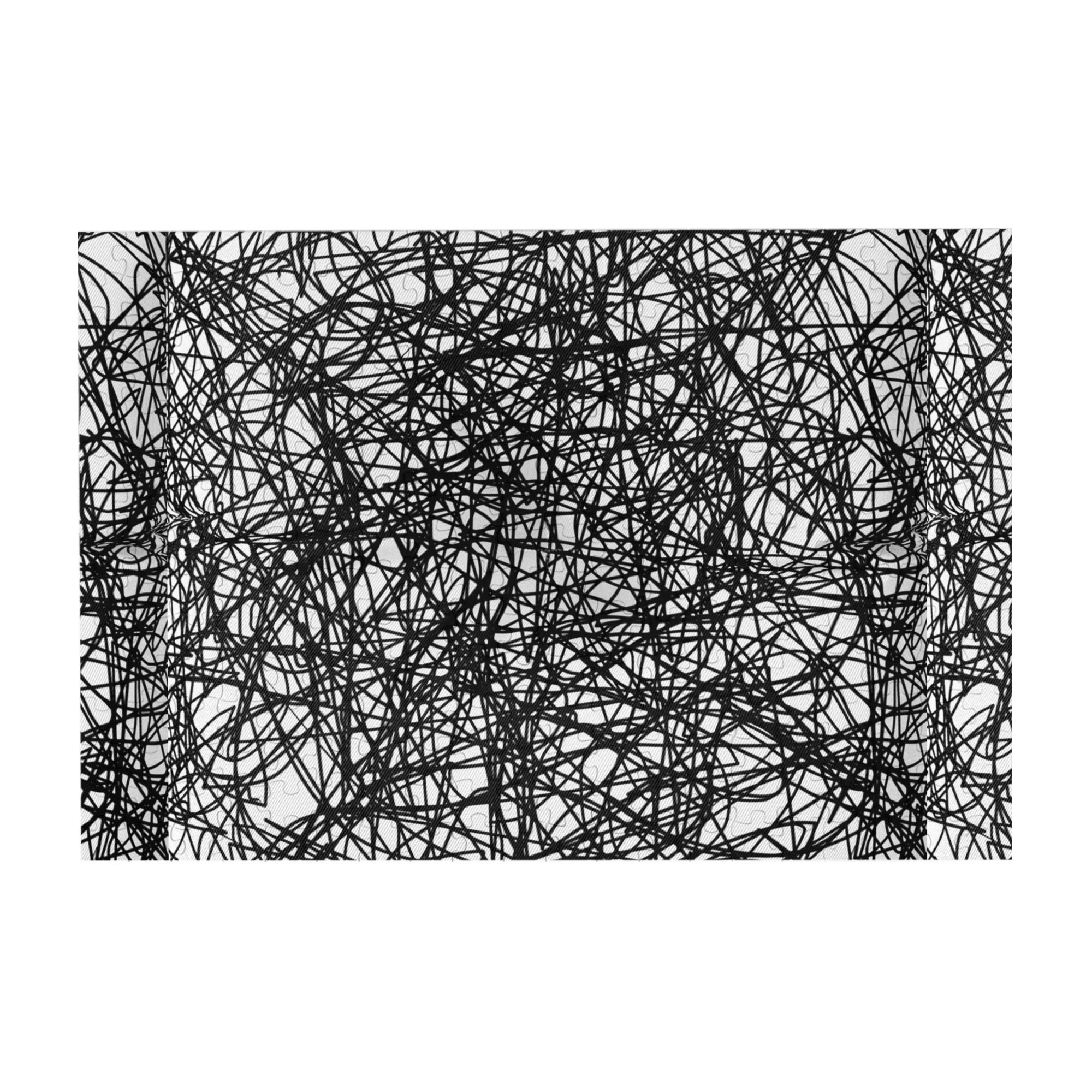 Wooden Puzzle Black Ink Scribbles 300-Slice Puzzle for All Ages Gifts ...